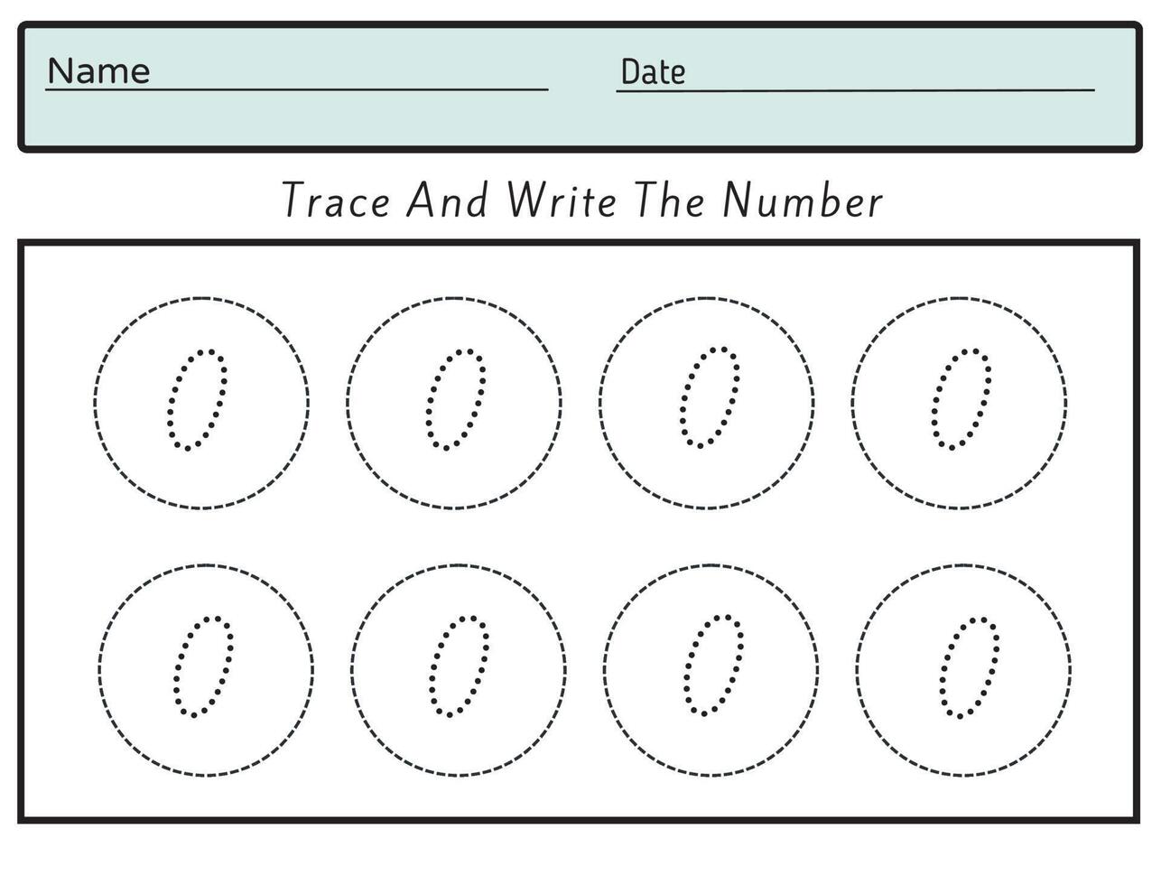 The practice of writing numbers 0. Tracking worksheet number zero learn ...