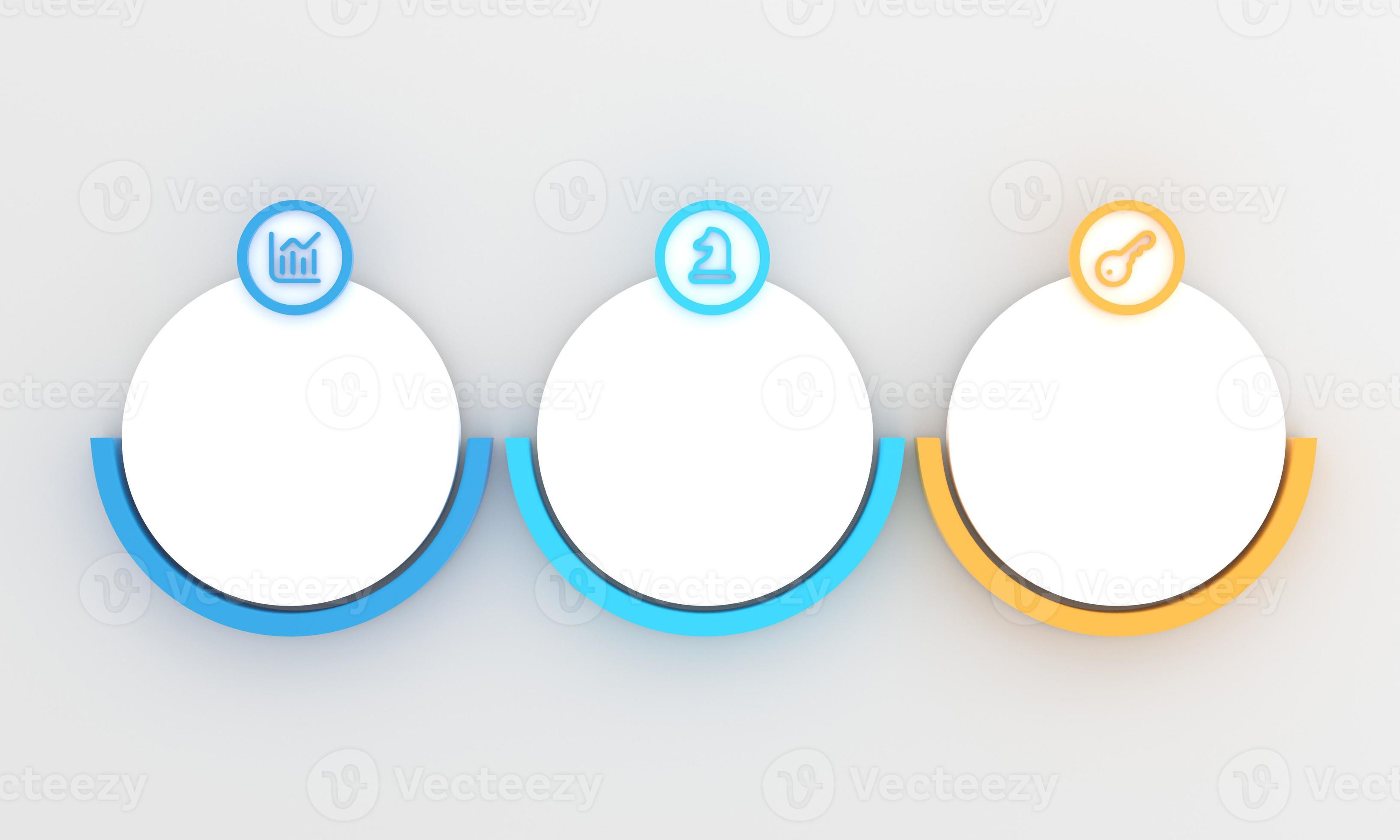 infographic template with icons and 3 options or steps. Business circle template with for ...
