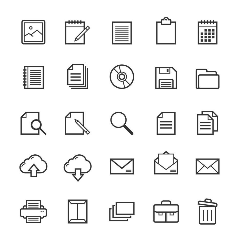 Set of Outline stroke document icon 20452601 Vector Art at Vecteezy