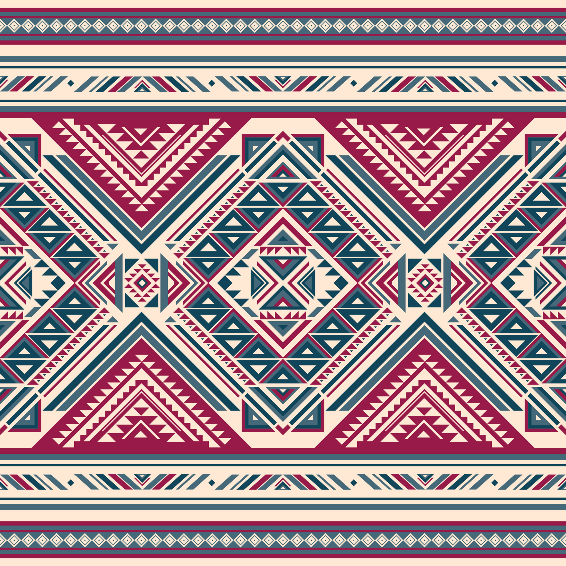 Native American Indian Ornament Pattern Geometric Ethnic Textile