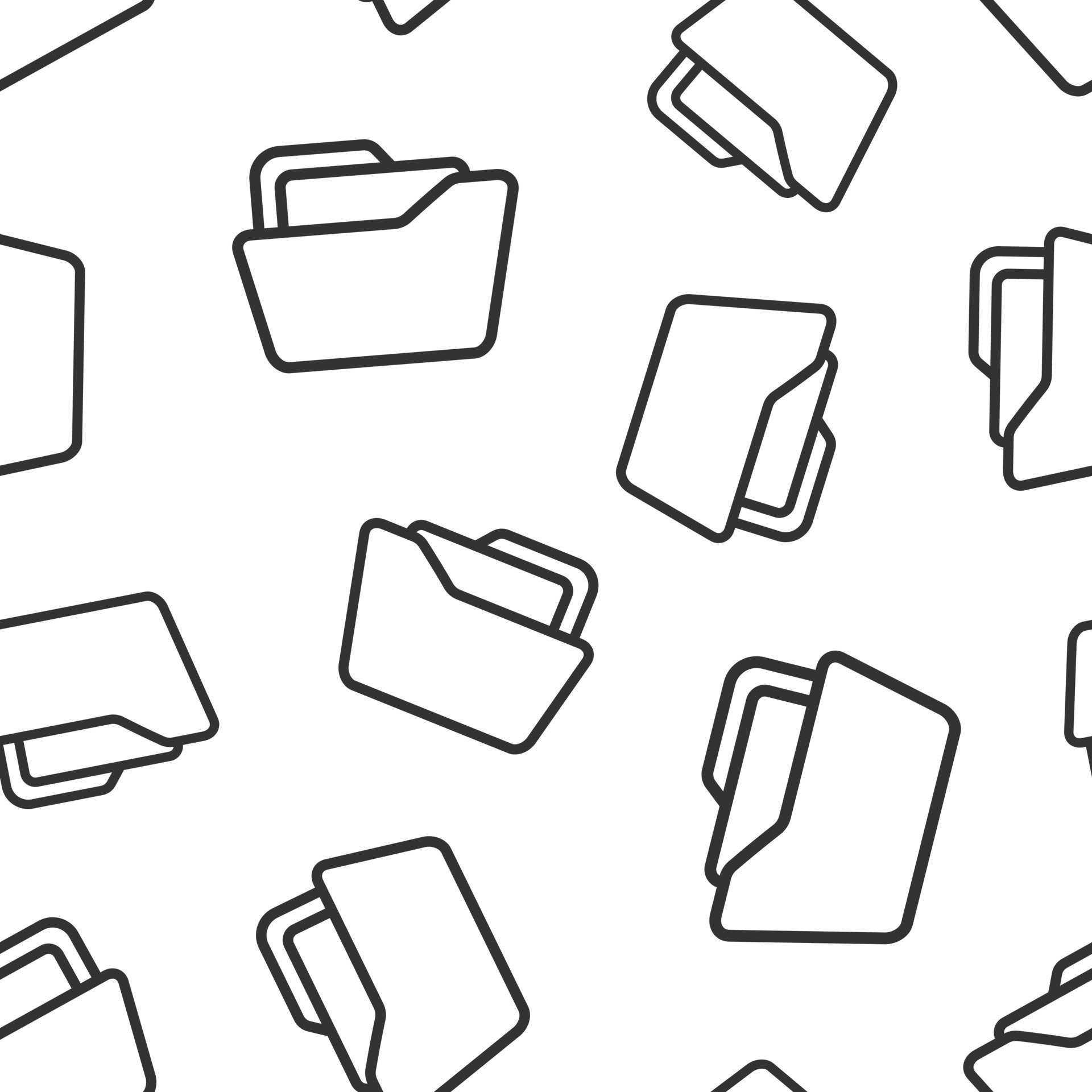 File Folder Icon Seamless Pattern Background Documents Archive Vector Illustration On White