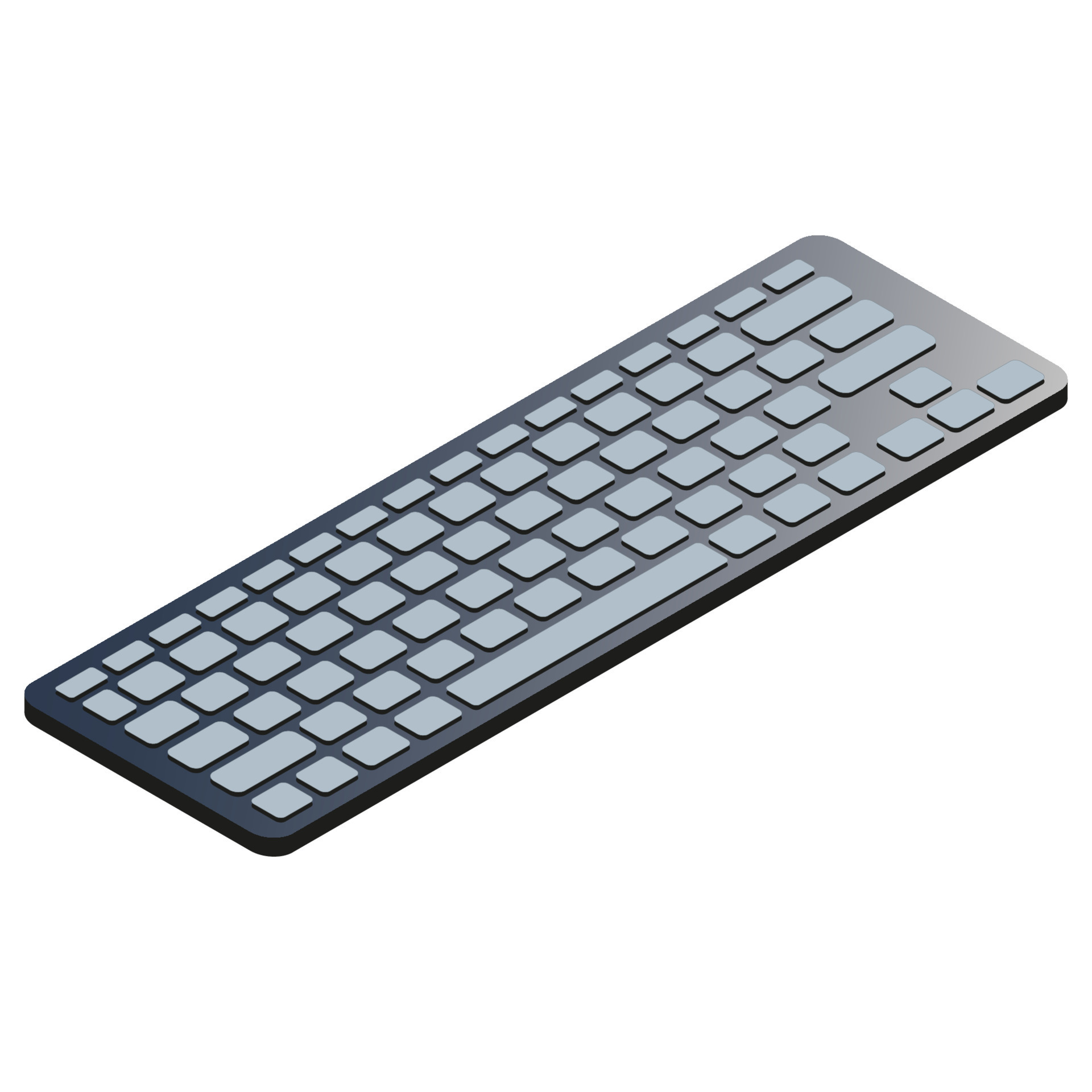 Isometric Computer Keyboard Isolated On White Vector Illustration