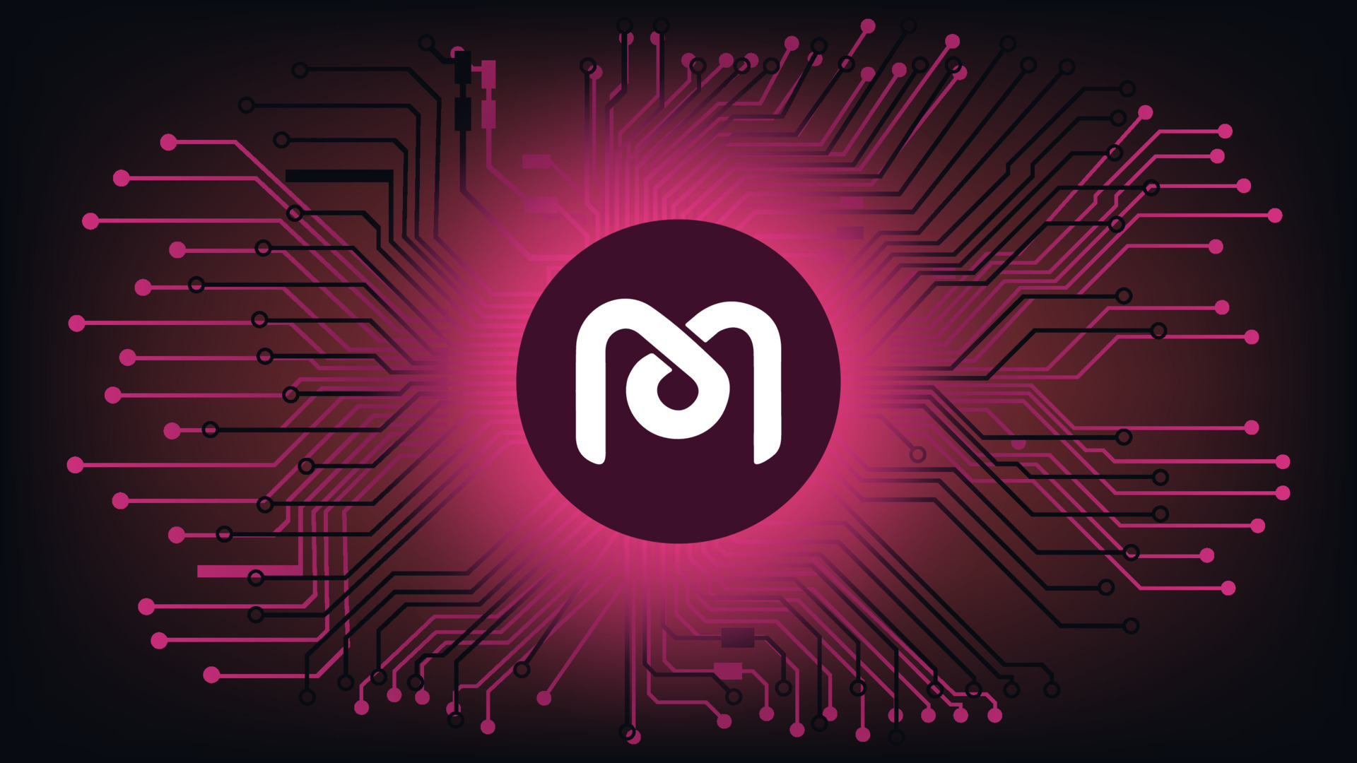 Mdex MDX cryptocurrency token symbol of the DeFi project in circle on abstract digital ...