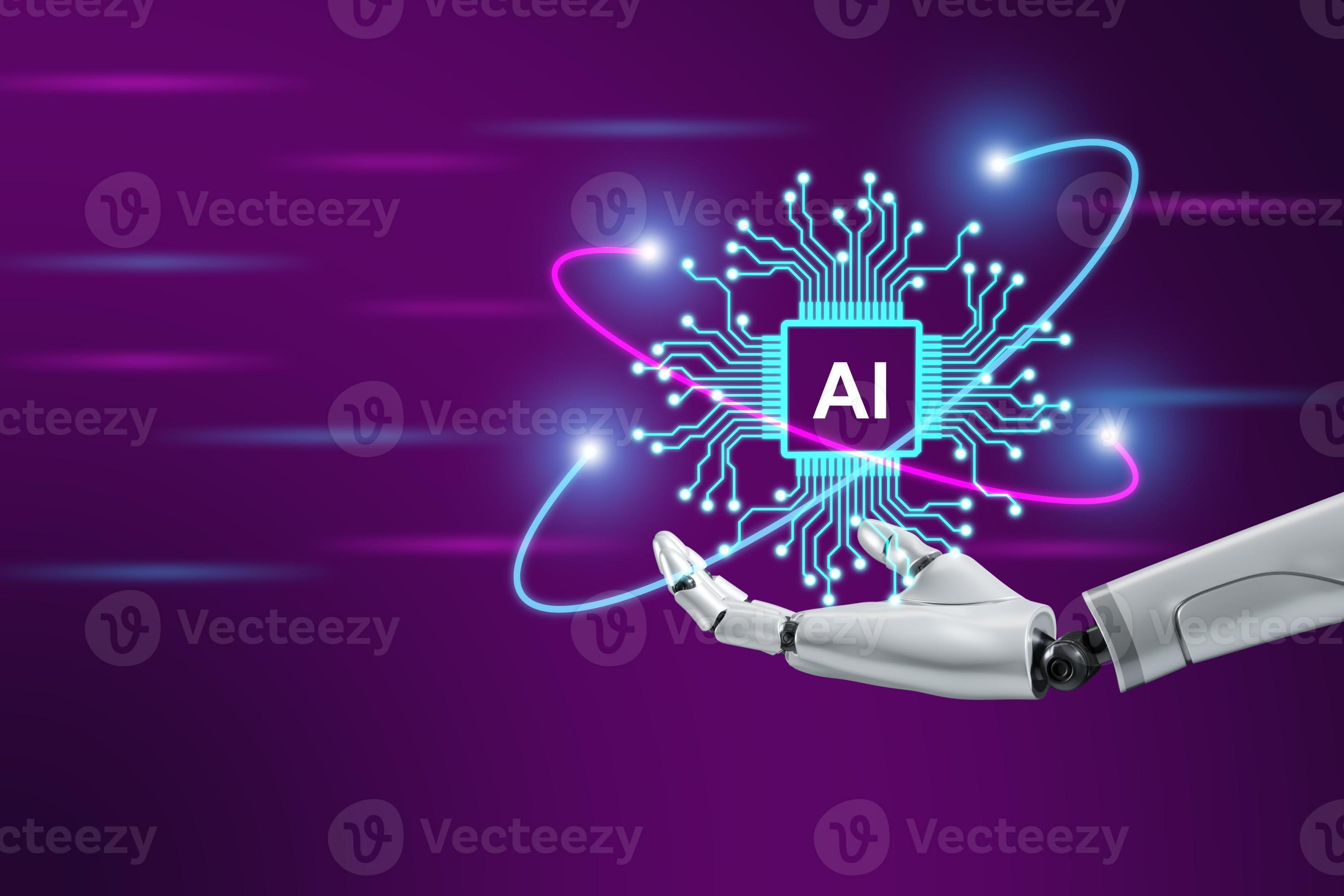Robotic hand showing modern circuit diagram and artificial intelligence ... Robotic hand showing modern circuit diagram and artificial intelligence ...
