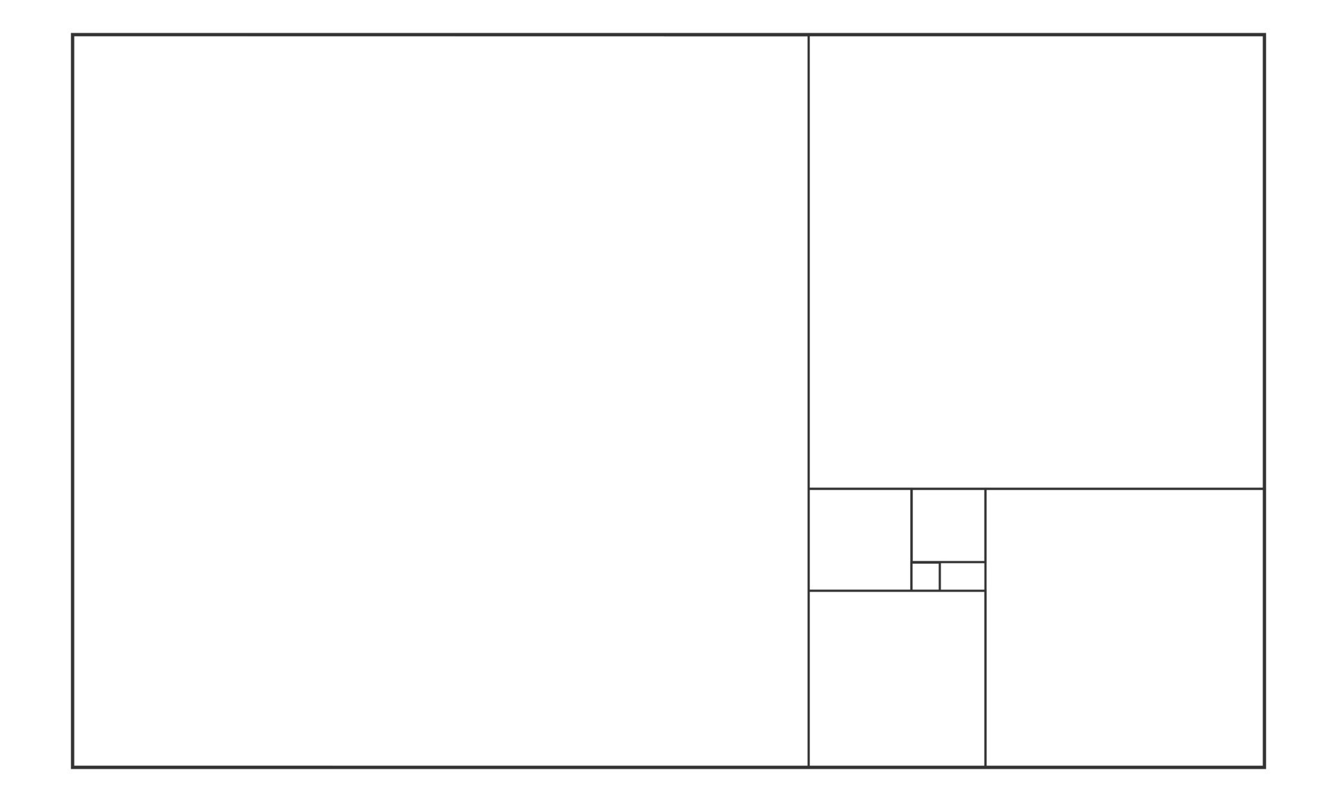 Golden ratio construction. Rectangle divided on squares. Fibonacci ...