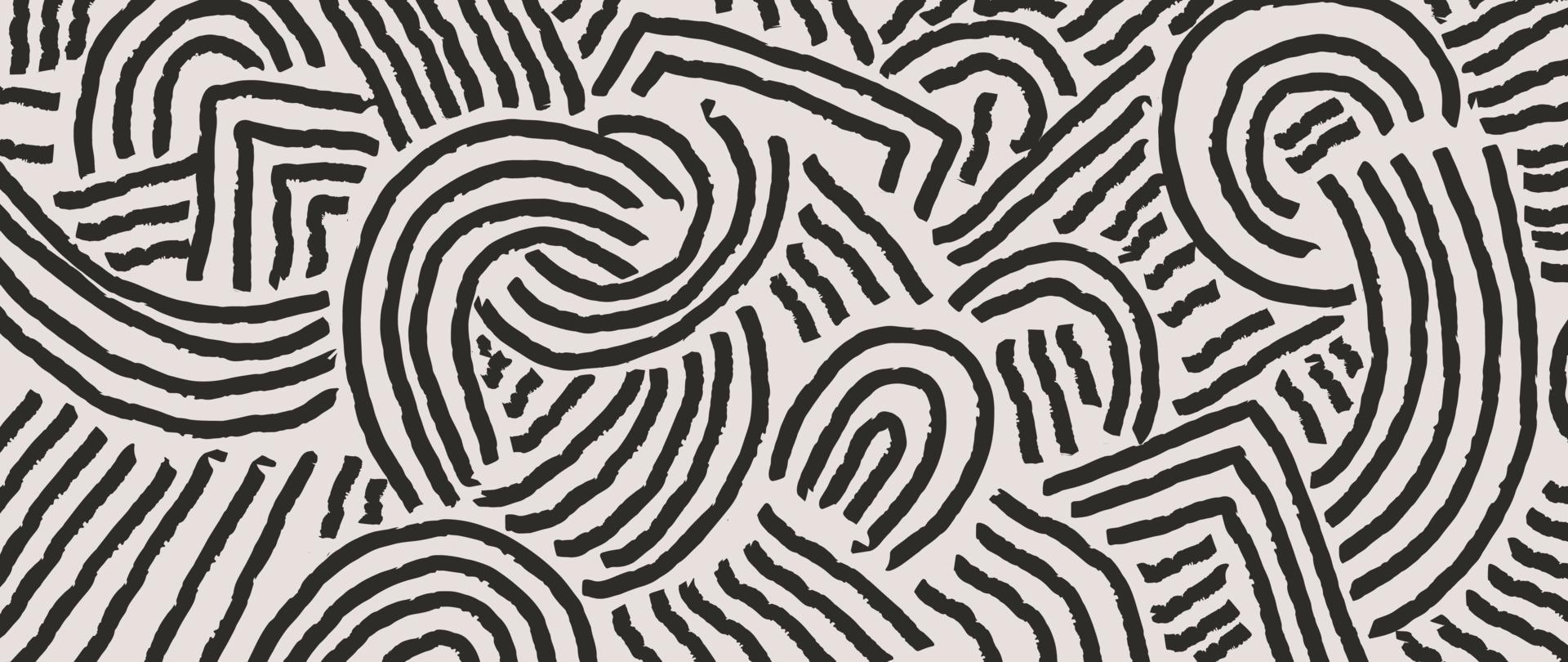 Abstract line art background vector. Minimalist pencil hand drawn ...