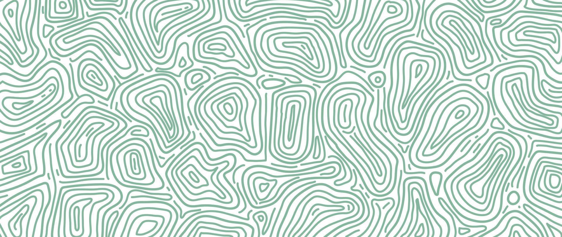 Abstract Line Art Background Vector Minimalist Pencil Hand Drawn Contour Doodle Scribble Green