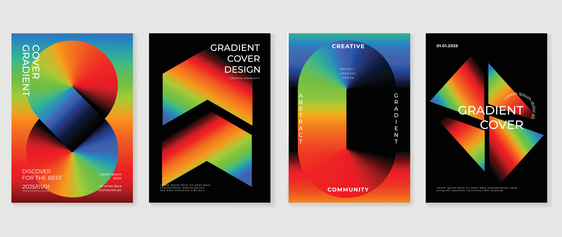 Vibrant colorful gradient background vector set. Trendy iridescent ... Vibrant colorful gradient background vector set. Trendy iridescent ...