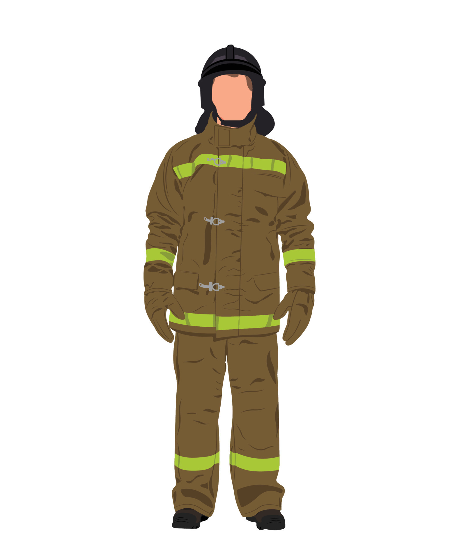 Firefighter, Fireman Character In Uniform, Emergency Rescue ...