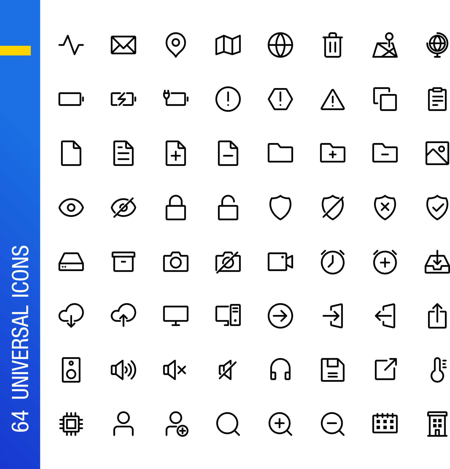 Universal Essential Icon Set In Outlined Style Suitable For Design Element Of Ui Ux User