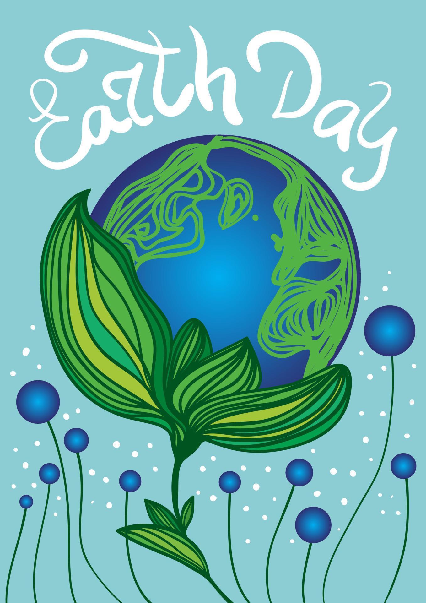 Earth Day poster. Nature protection concept. World Environment day ...