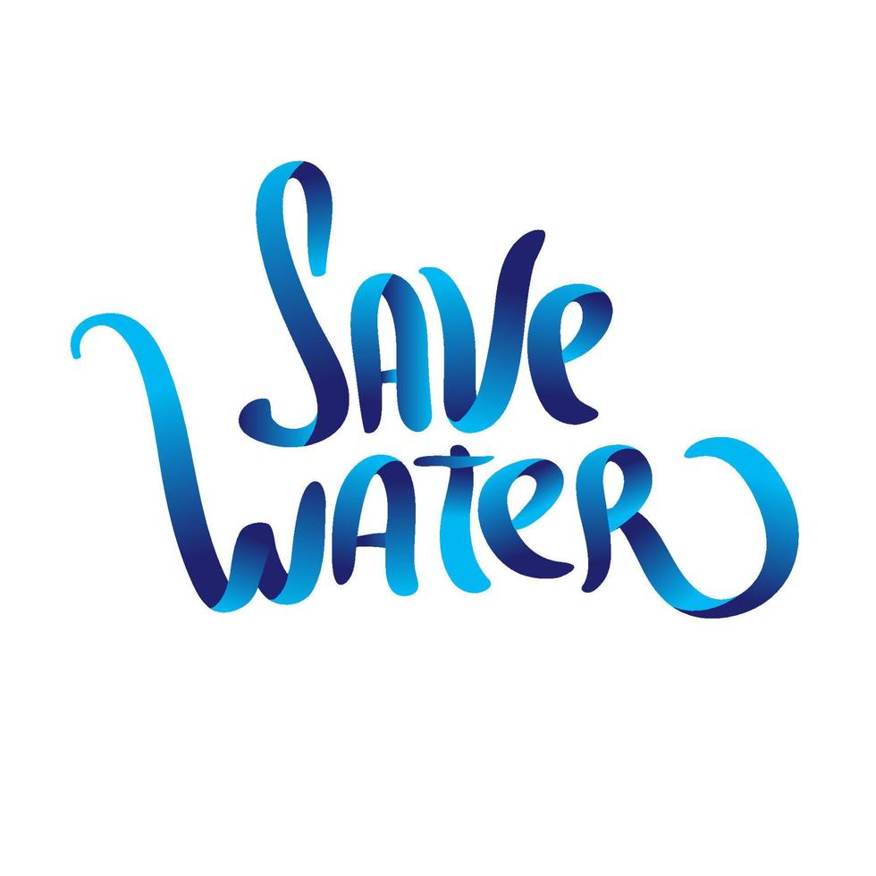 Save water. Volume lettering. Vector calligraphy phrase World water day 20458923 Vector Art at Vecteezy