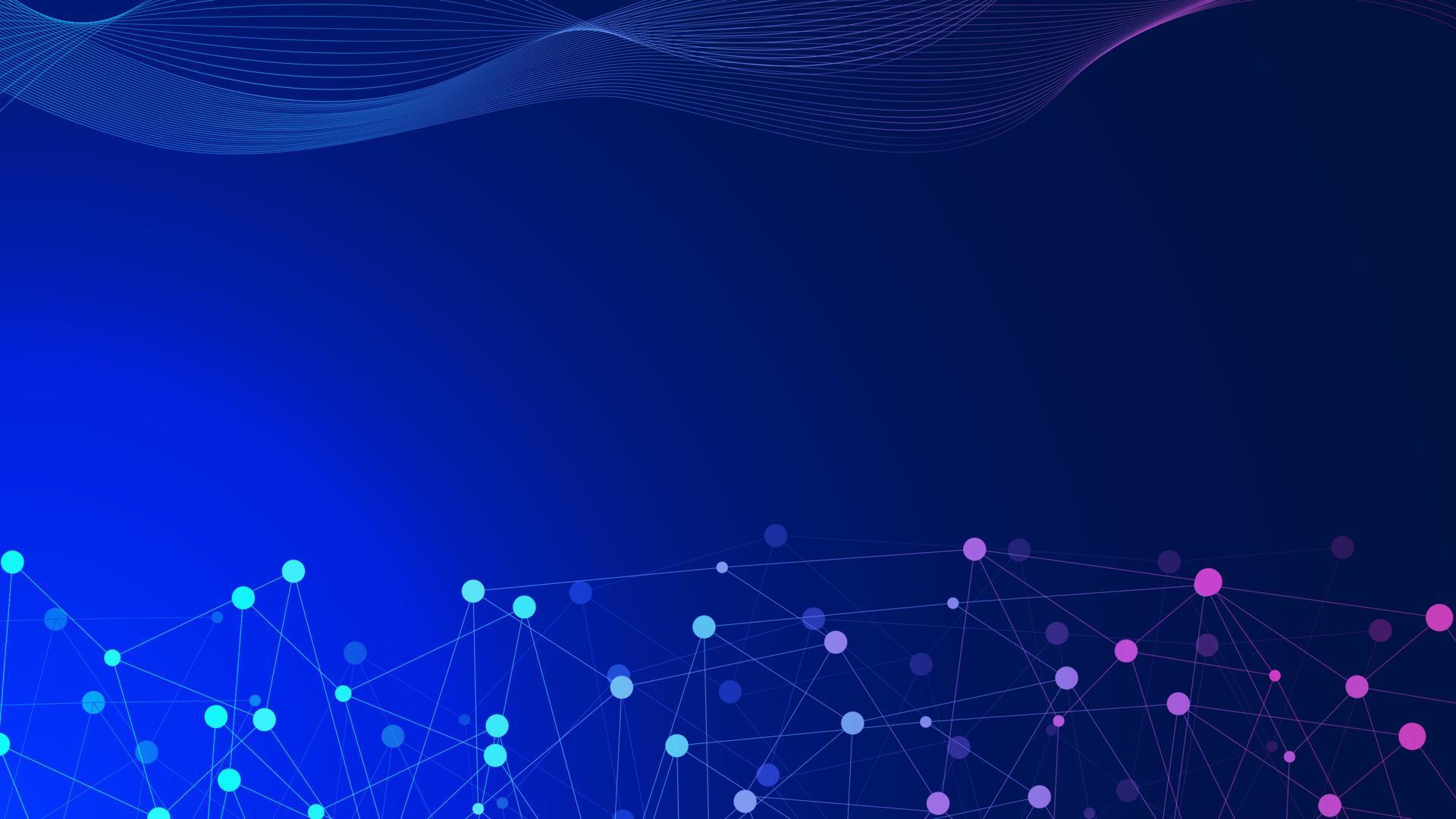 Abstract Big Data Digital Network Connection Concept On Blue Background Plexus Global Network