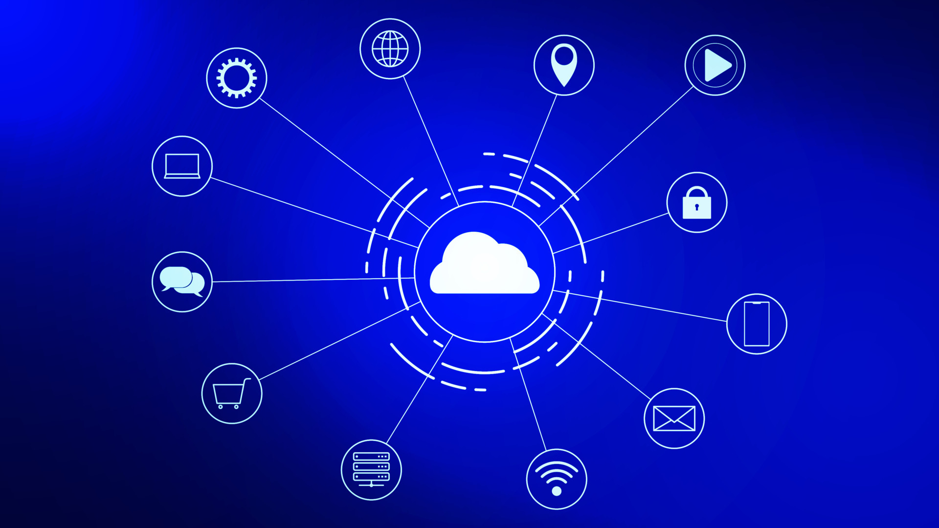 Abstract Cloud Computing Technology Concept Internet Data Storage