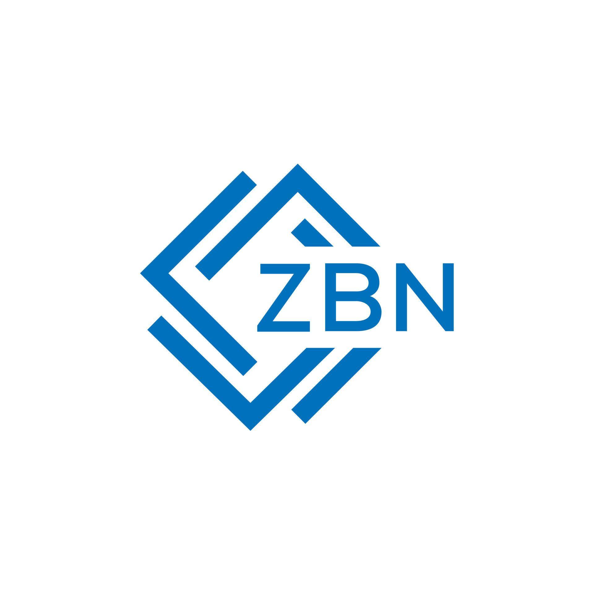 ZBN technology letter logo design on white background. ZBN creative initials technology letter ...