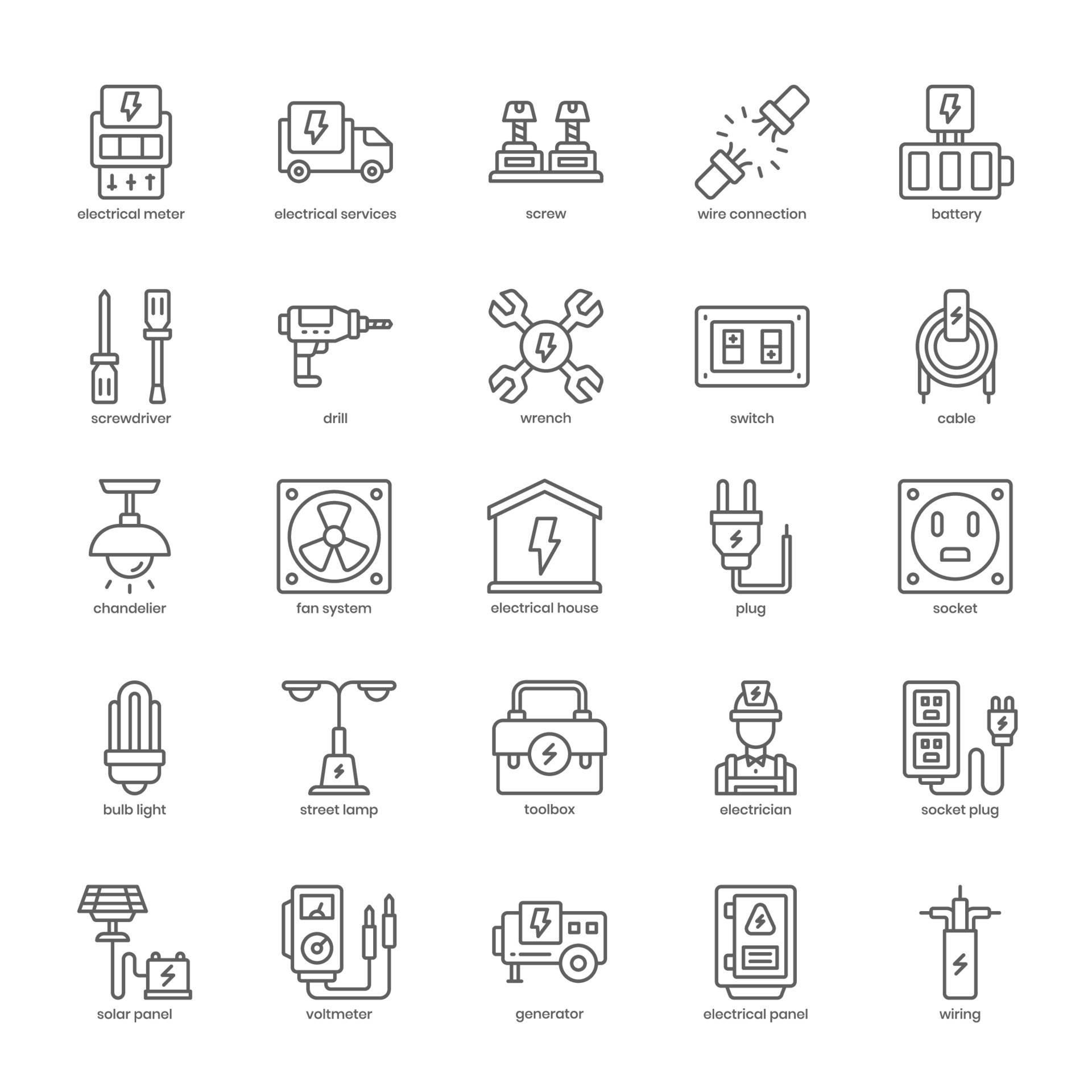 Electric Element icon pack for your website design, logo, app, UI ...