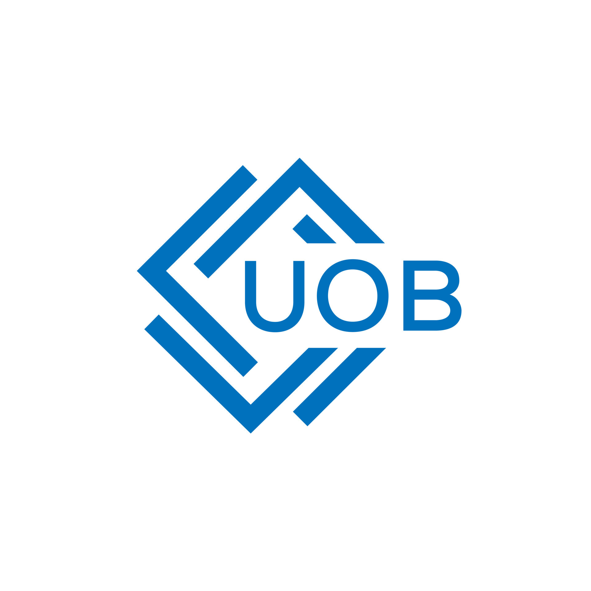 UOB technology letter logo design on white background. UOB creative initials technology letter ...