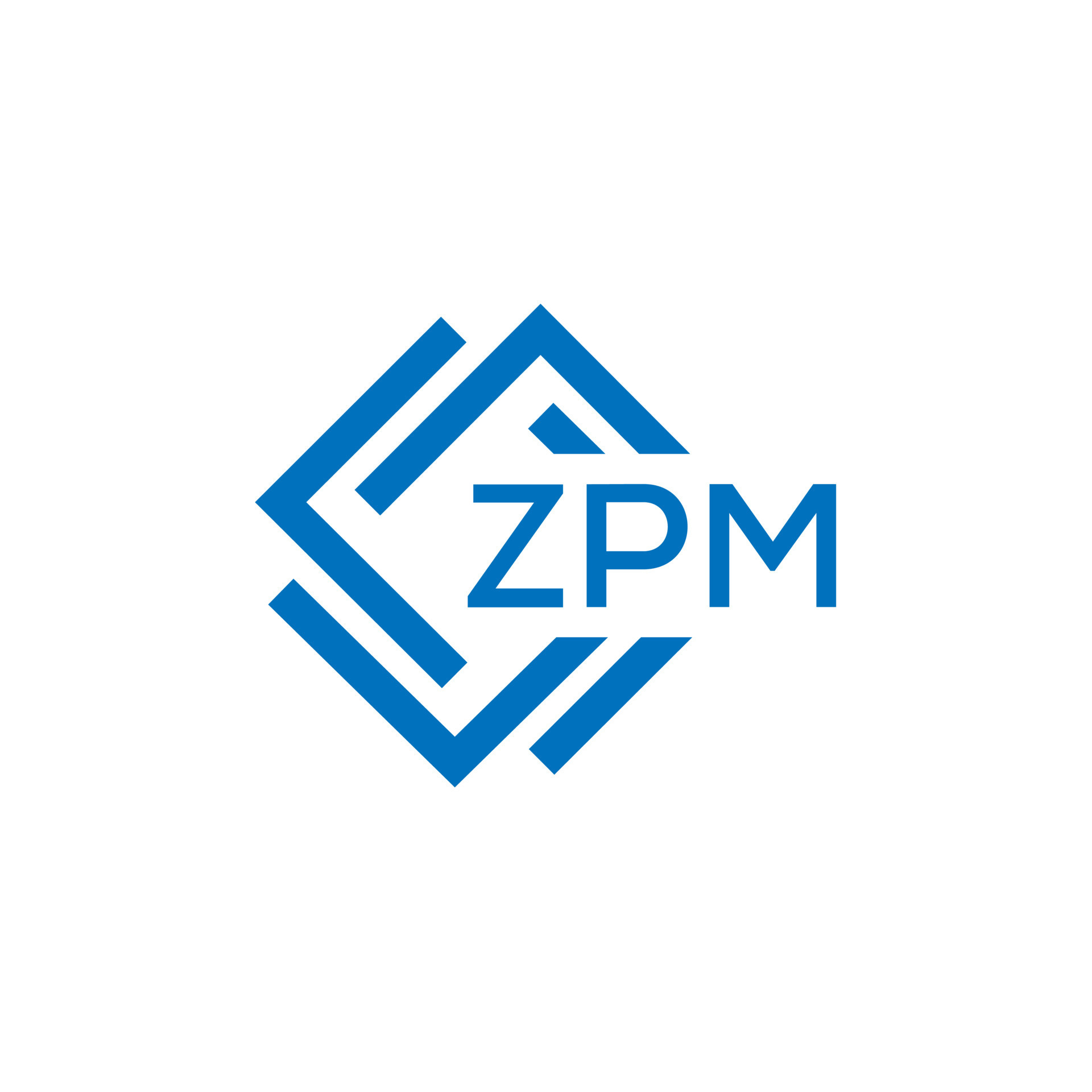 ZPM technology letter logo design on white background. ZPM creative initials technology letter ...