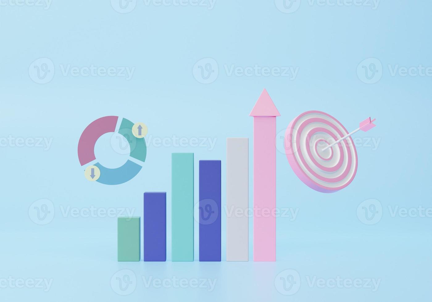 3D illustration statistics finance chart graph analytics Optimization ...