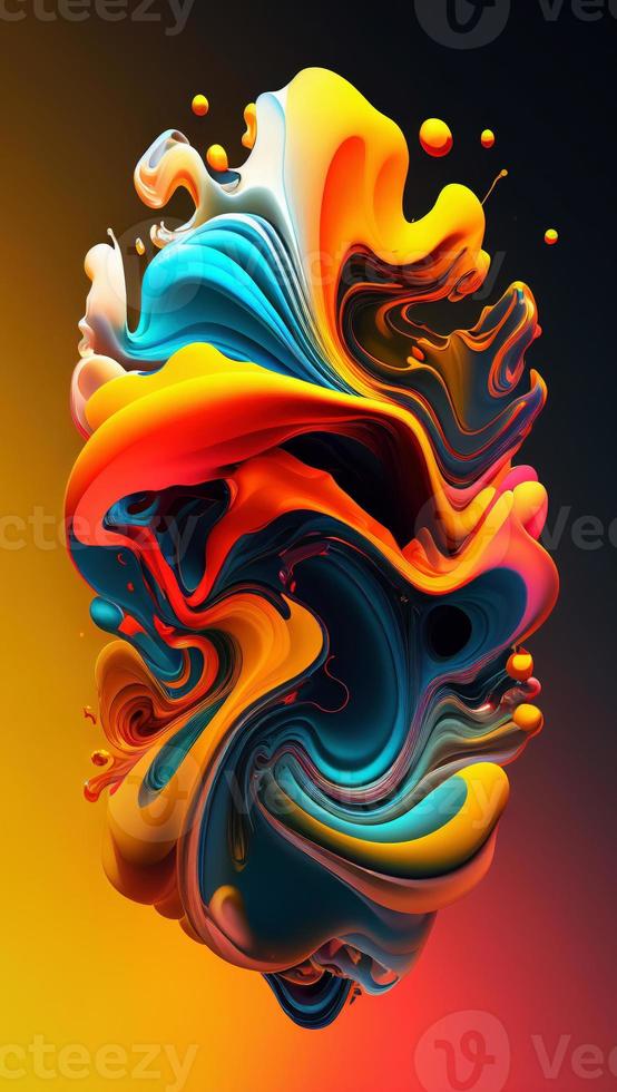 Abstract colorful gradient fluid grow in the dark. illustration ...