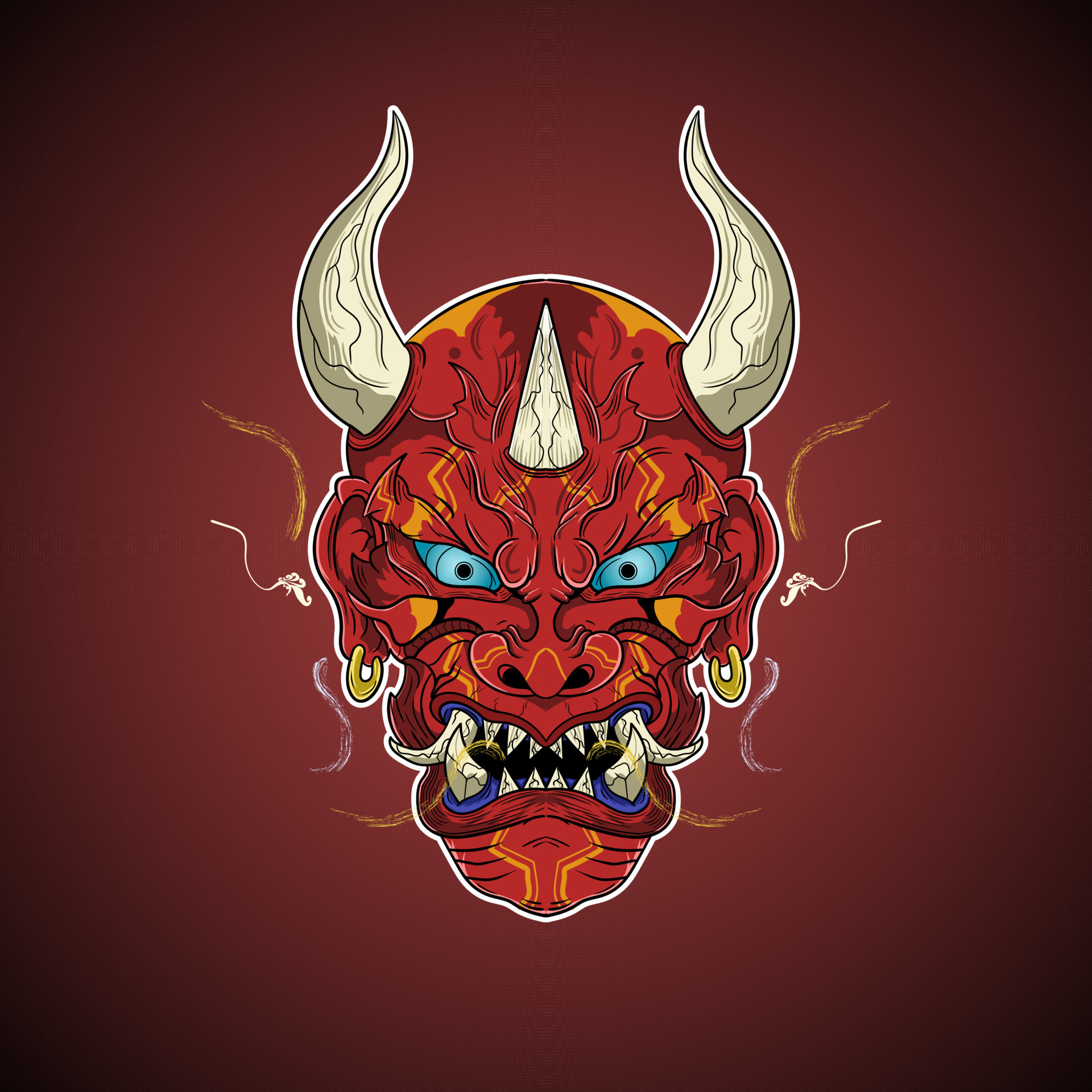 rojo fuego oni japonés demonio vector ilustración obra de arte 20469358 ... rojo fuego oni japonés demonio vector ilustración obra de arte 20469358 ...