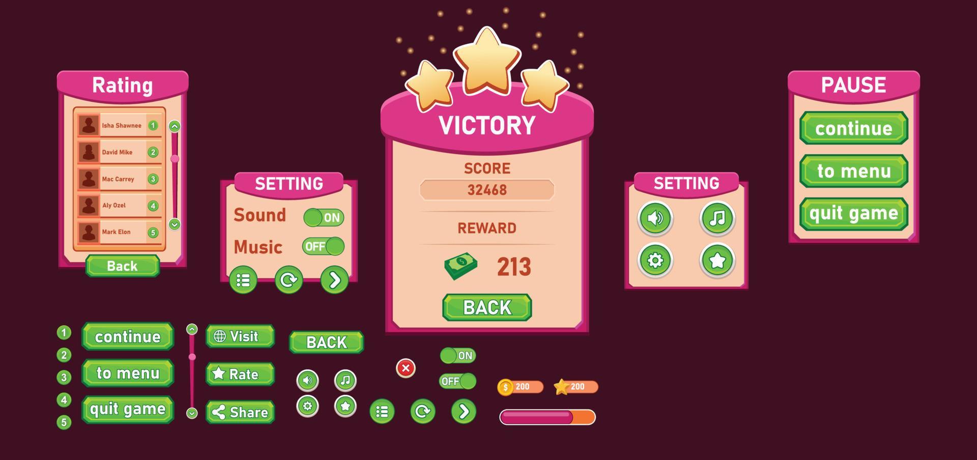 List Of Mobile Games Game Ui Kit User Interface Ui Ux 20470770