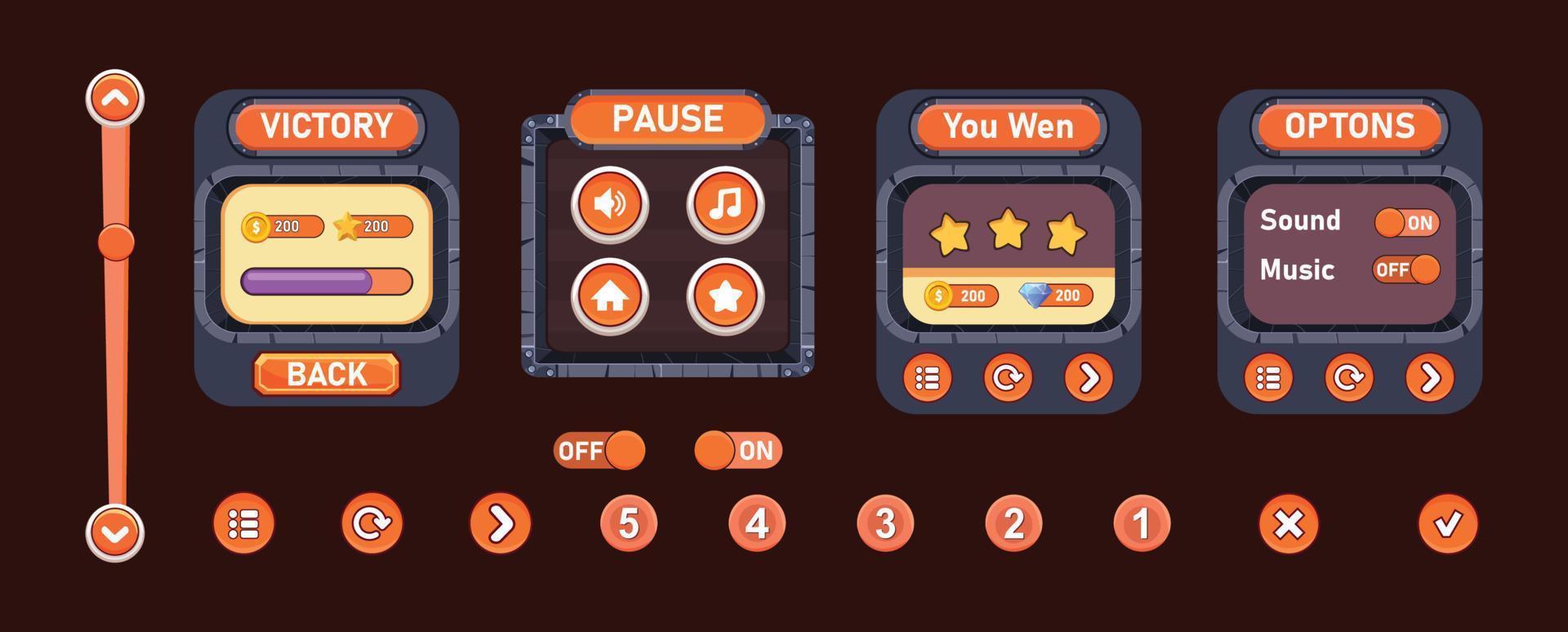 List Of Mobile Games Game Ui Kit User Interface Ui Ux 20470774 Vector Art At Vecteezy