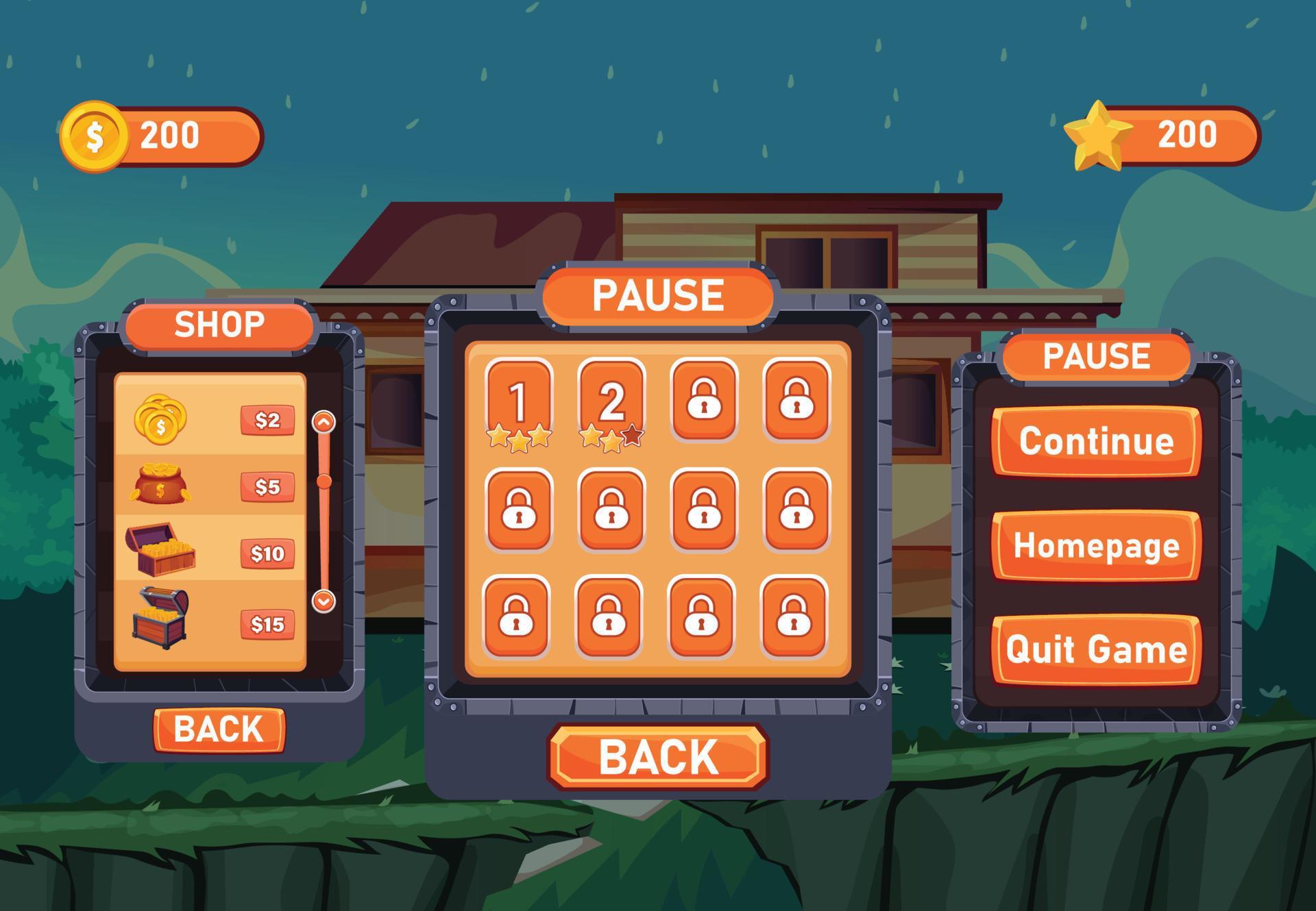 List Of Mobile Games Game Ui Kit User Interface Ui Ux 20470781
