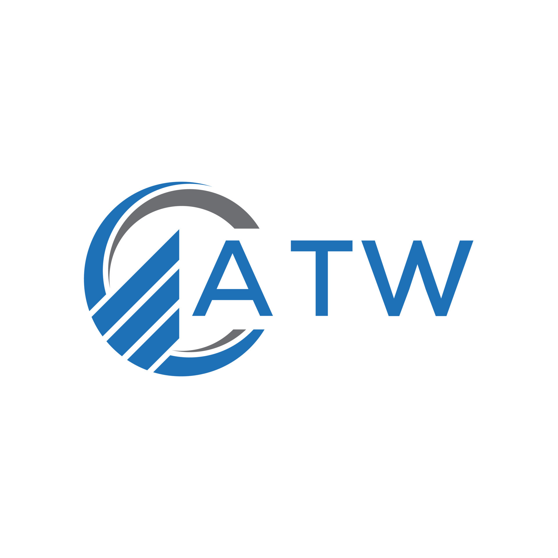 ATW Flat accounting logo design on white background. ATW creative initials Growth graph letter ...