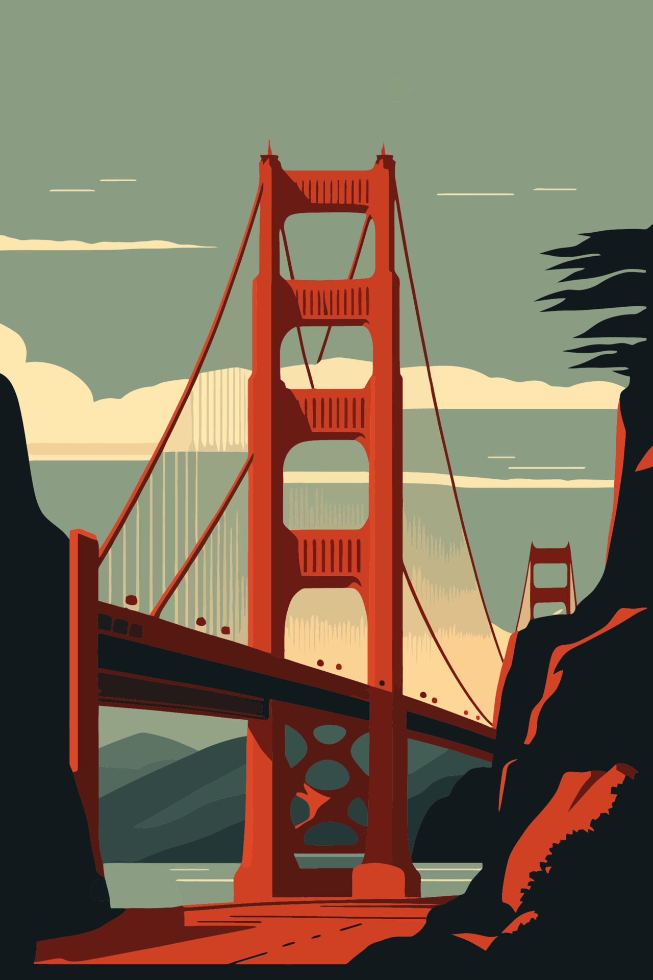 famous Golden Gate Bridge, San Francisco vector illustration 20476733 ... famous Golden Gate Bridge, San Francisco vector illustration 20476733 ...