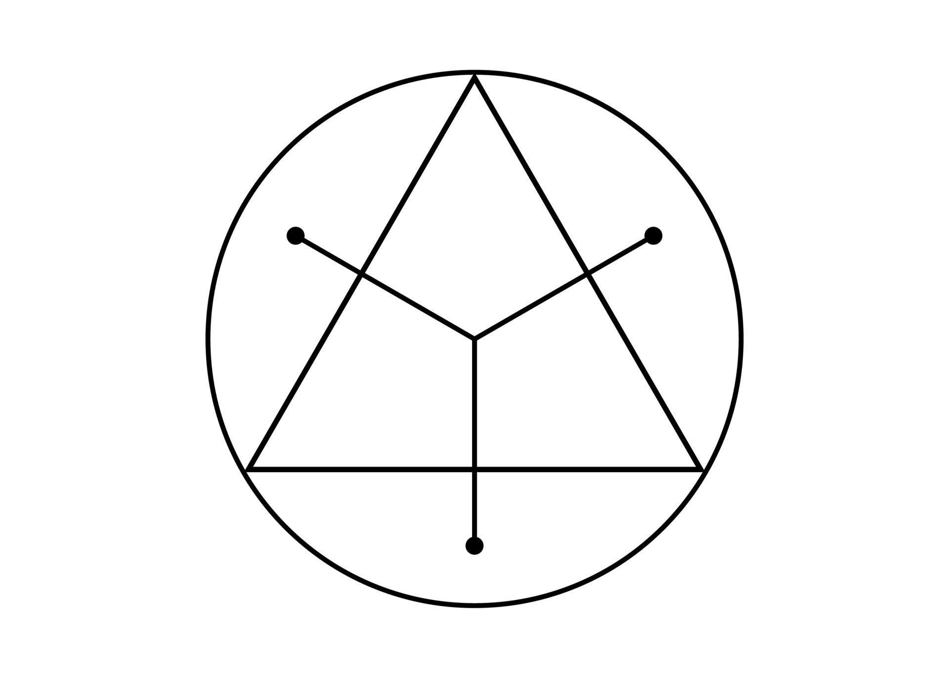 sacred geometrical figure of a circle inscribed in a triangle, the ... sacred geometrical figure of a circle inscribed in a triangle, the ...