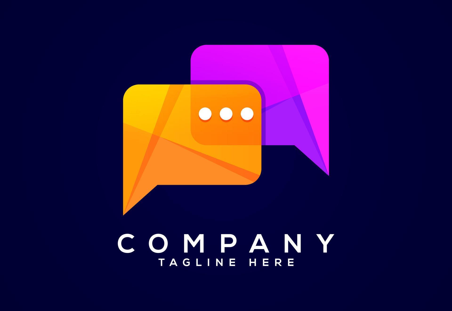 Modern gradient color chat logo design. Social media speech icon vector illustration 20479390 ...