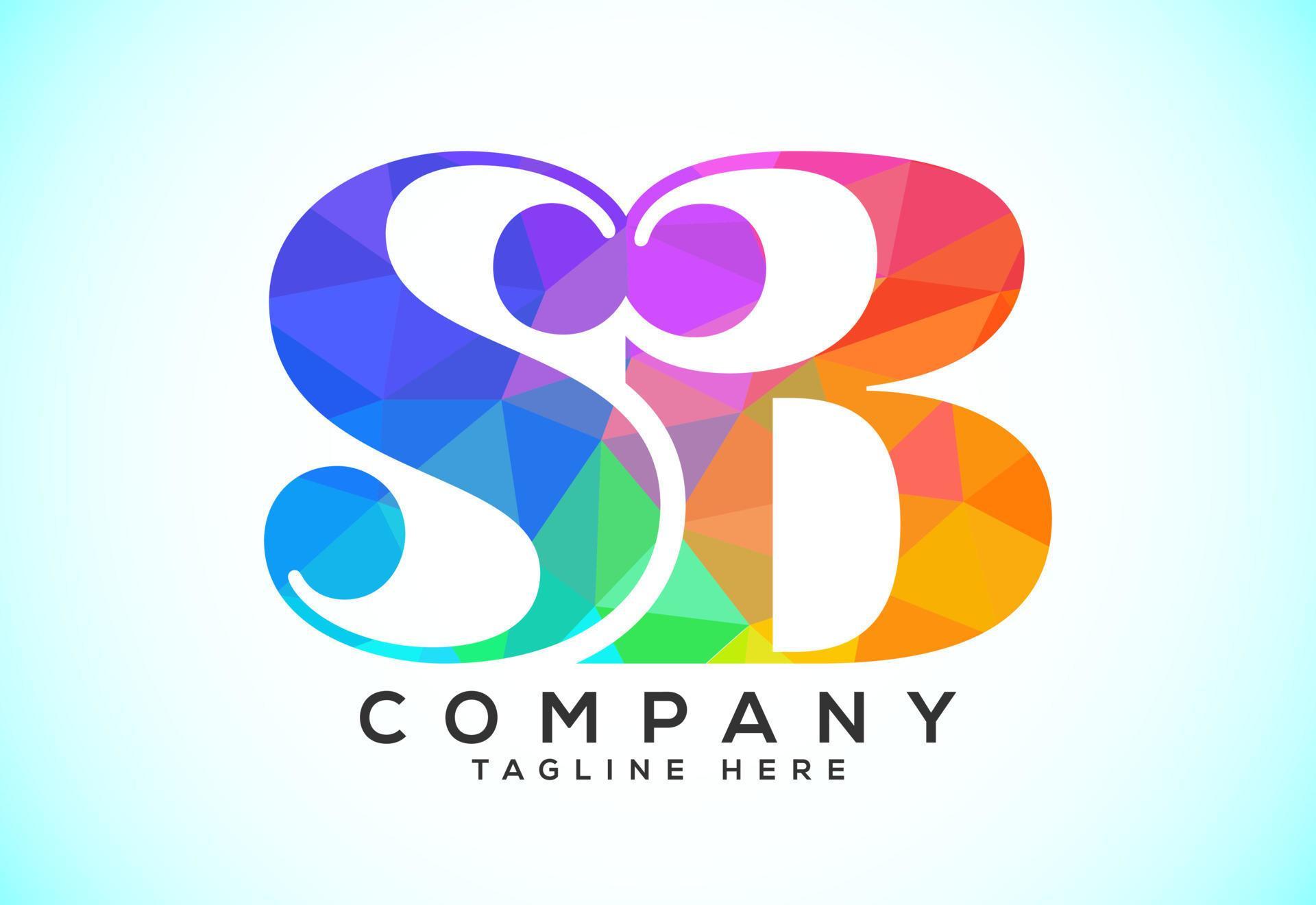 Polygonal Letter S B Logo Design Vector Template. Graphic Alphabet Symbol For Corporate Business ...