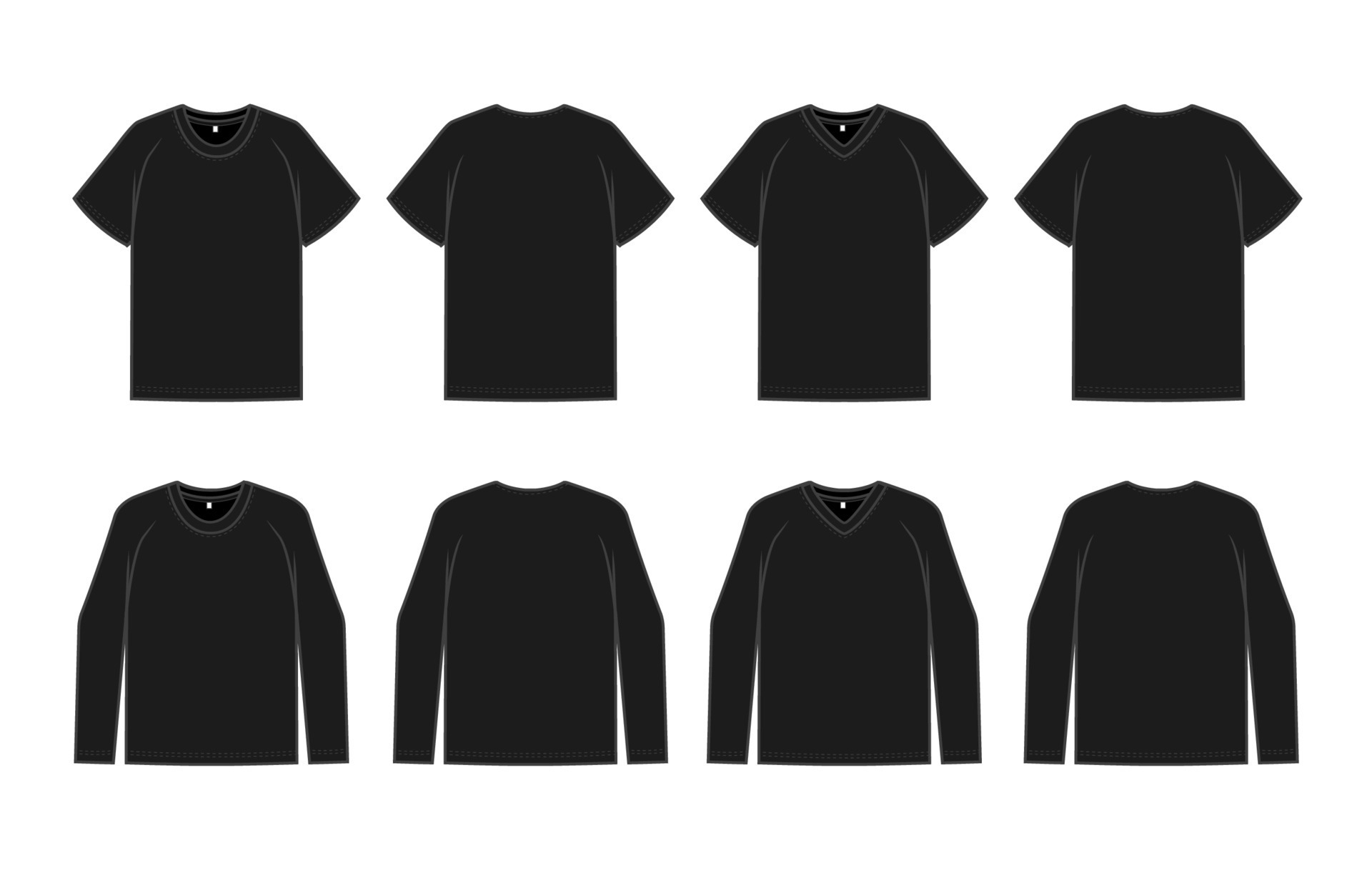 Black Vneck Tshirt Template