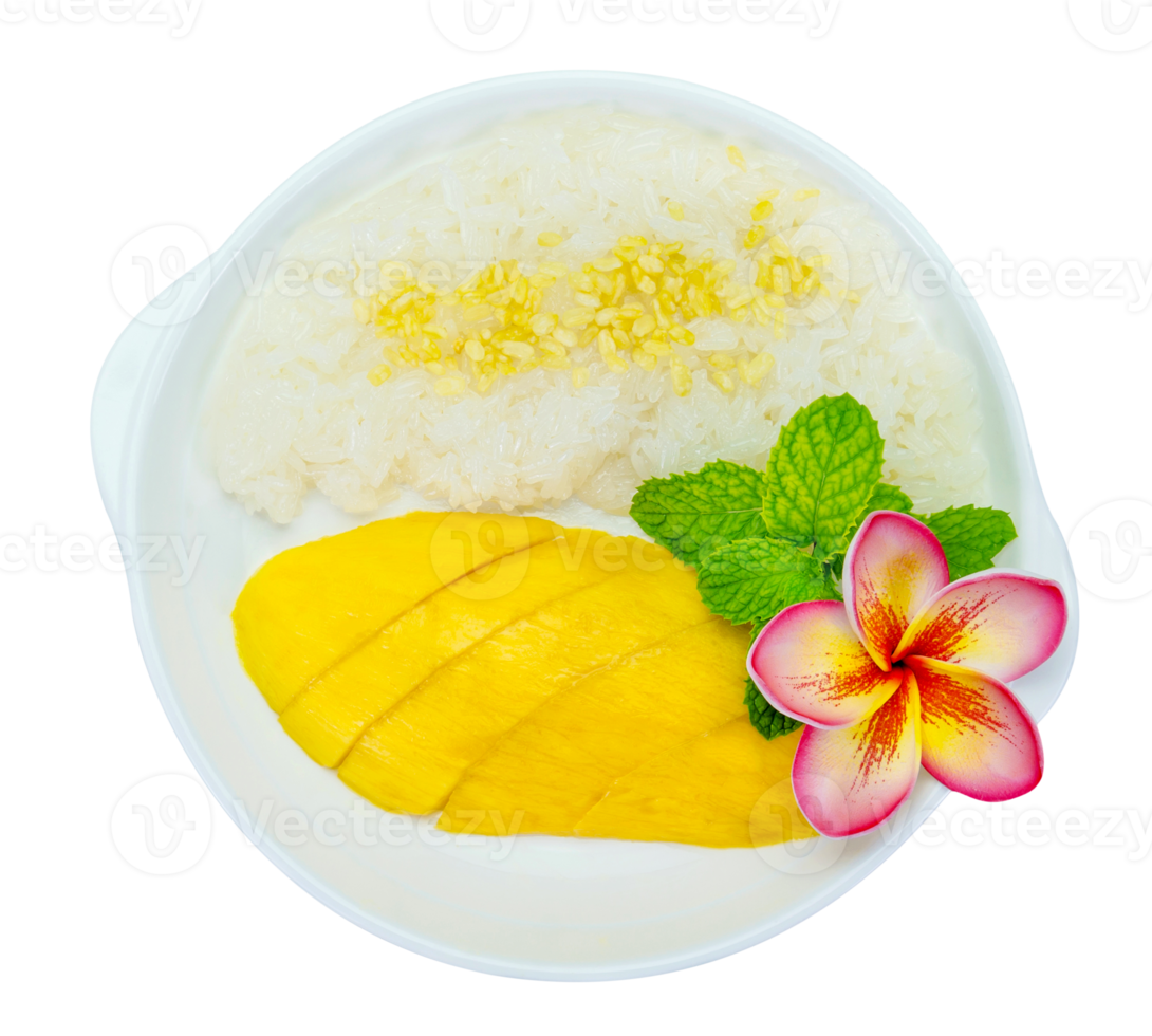 Ripe Mango With Sticky Rice Isolated 20482230 Png
