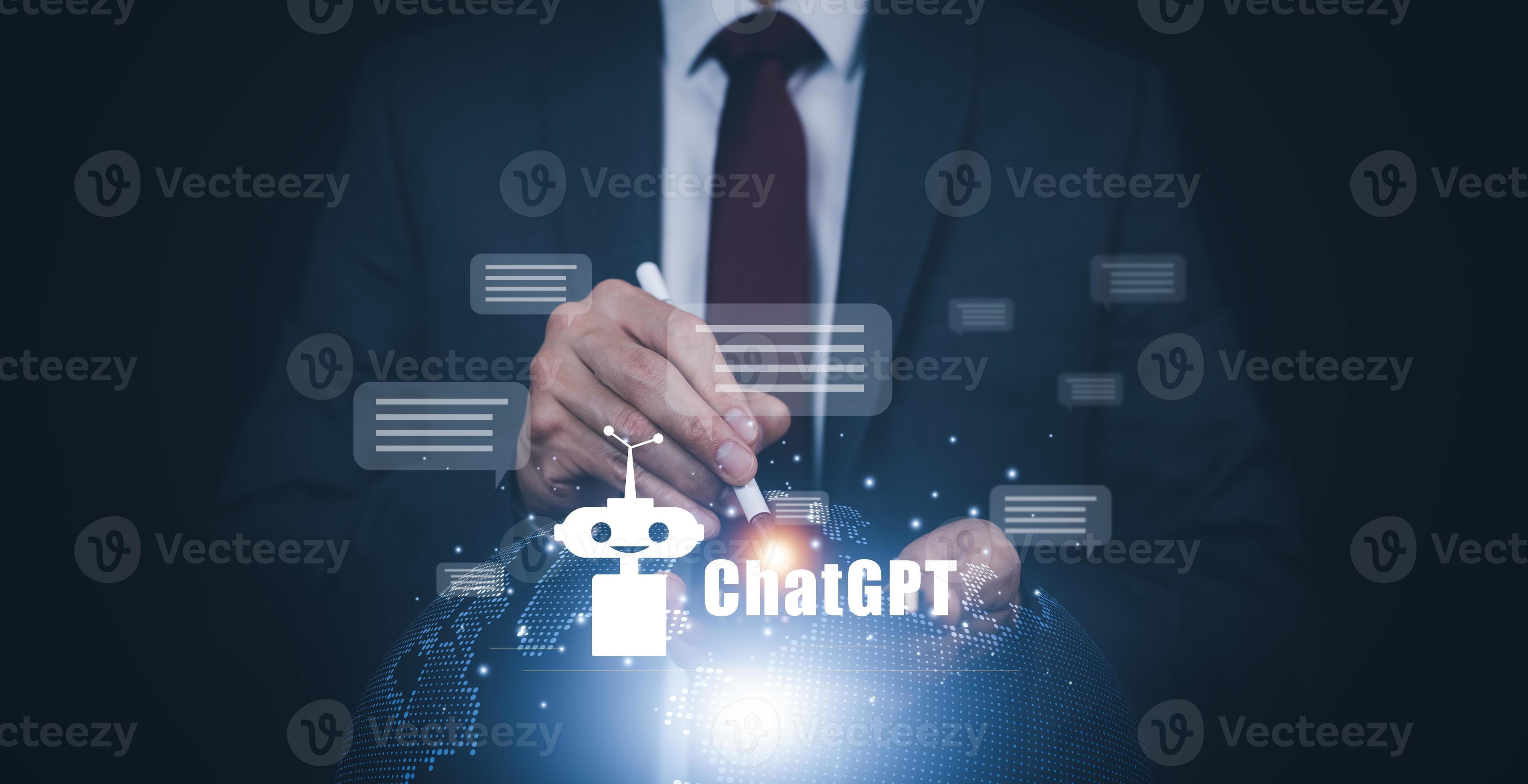 Man using Laptop and touch bar Chat bot Chat with AI, Artificial ...