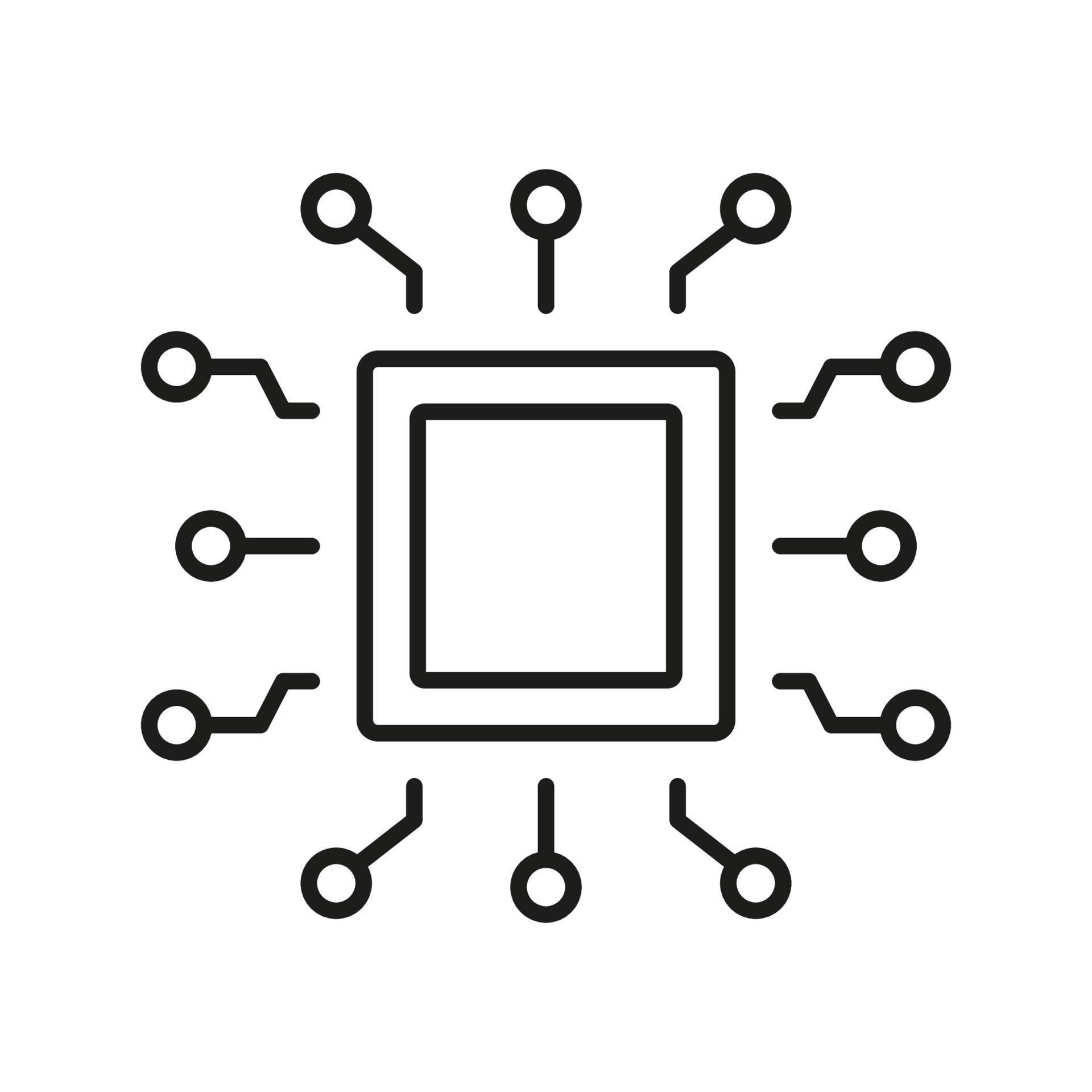 Micro Chip Digital Technology Line Icon. CPU Linear Pictogram. Electronic Circuit, Central ...