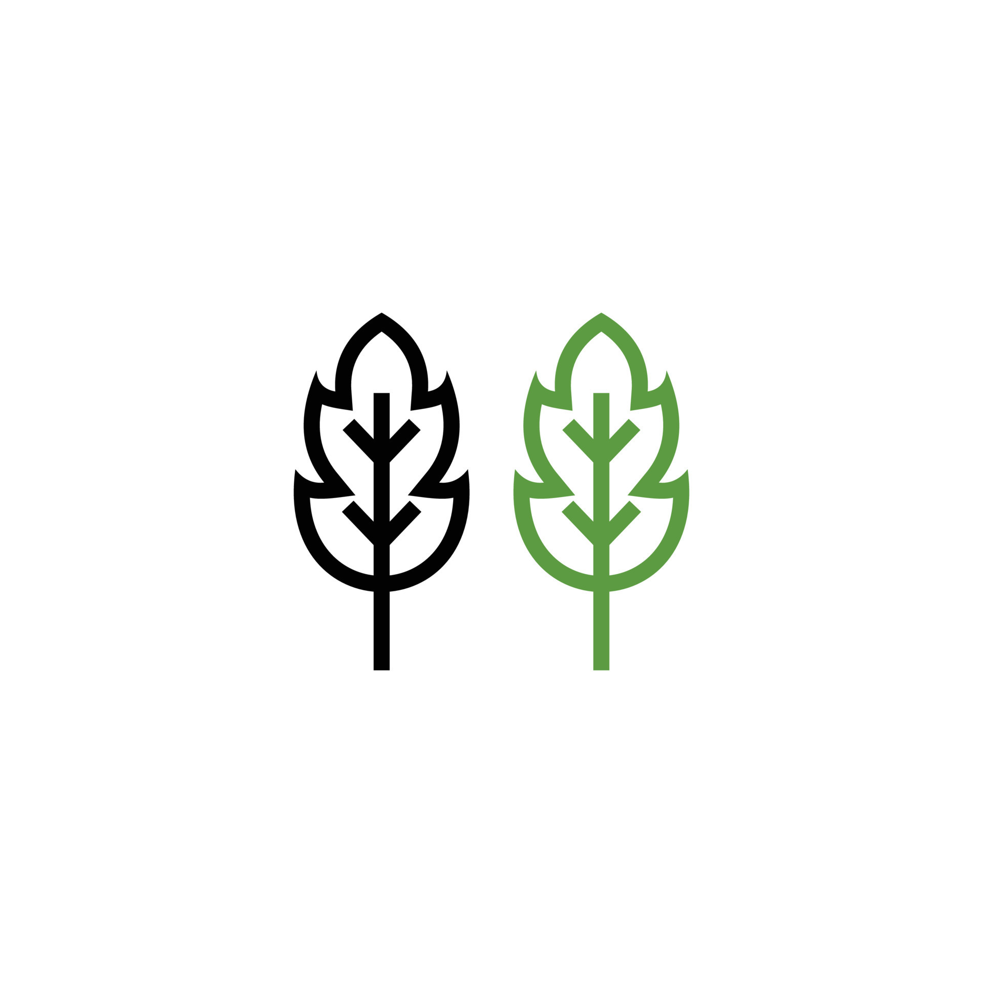 two leaf flat icon logo 20487513 Vector Art at Vecteezy