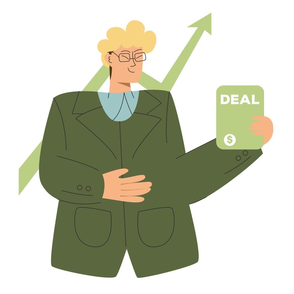 Man Made A Deal Business Person Vector Concept Illustration Trendy man-made-a-deal-business-person-vector-concept-illustration-trendy
