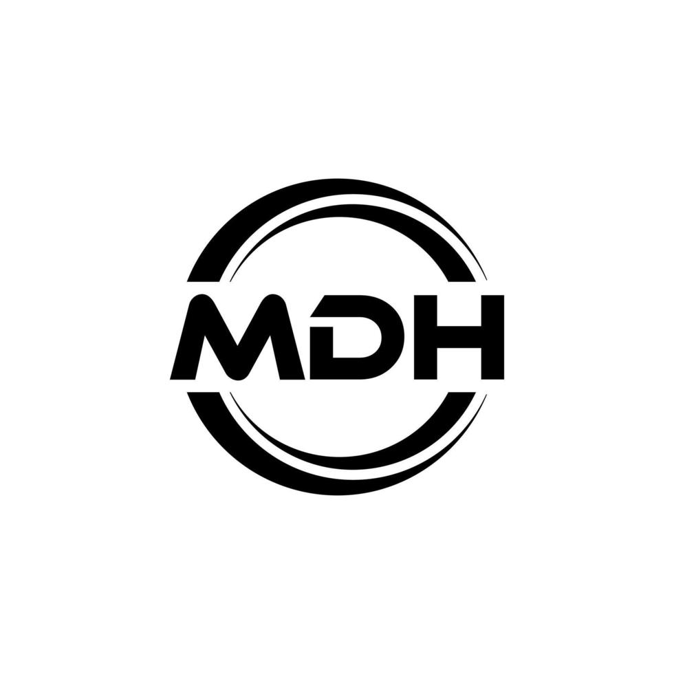 mdh letra logo diseño en ilustración. vector logo, caligrafía diseños para logo, póster ...