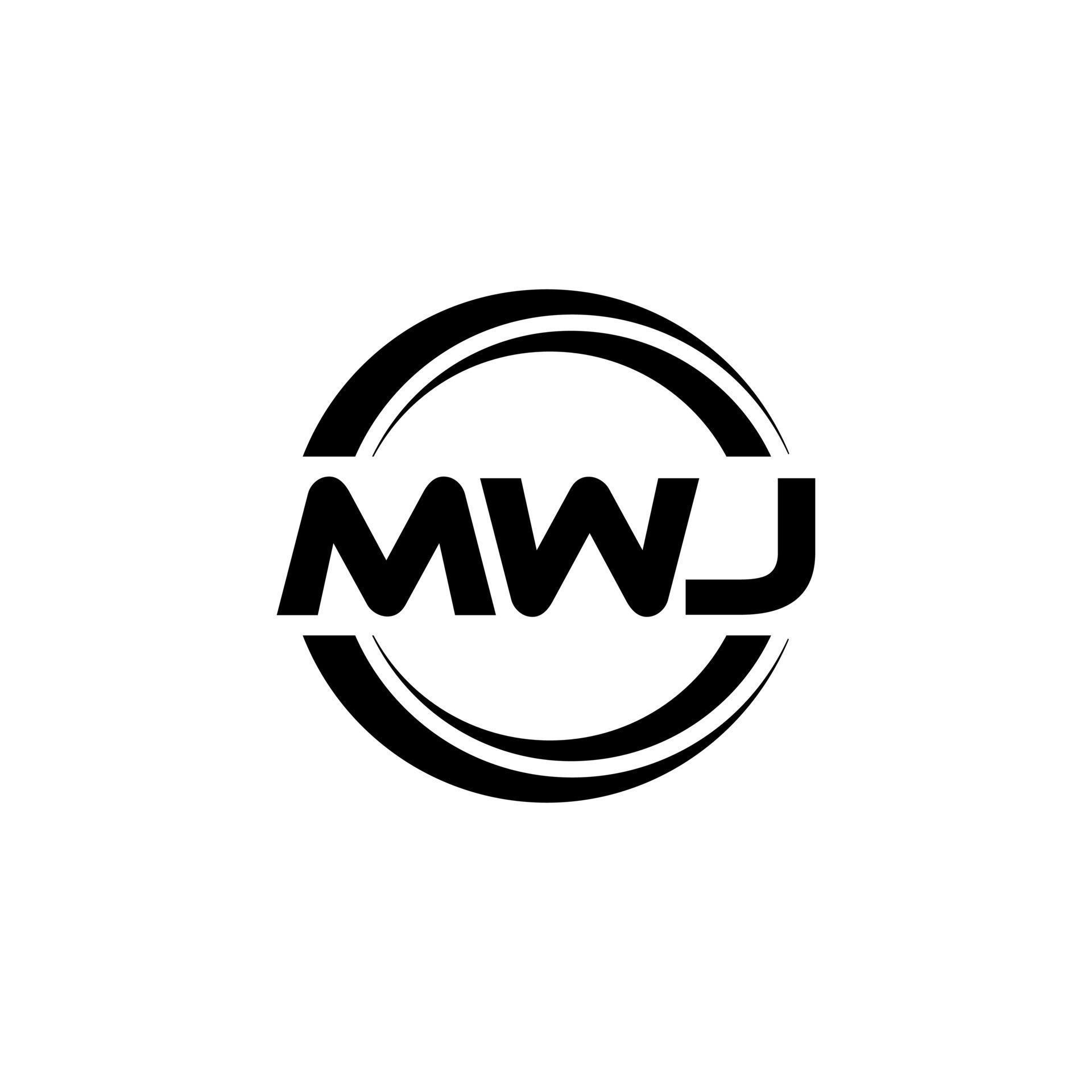 mwj letra logo diseño en ilustración. vector logo, caligrafía diseños para logo, póster ...