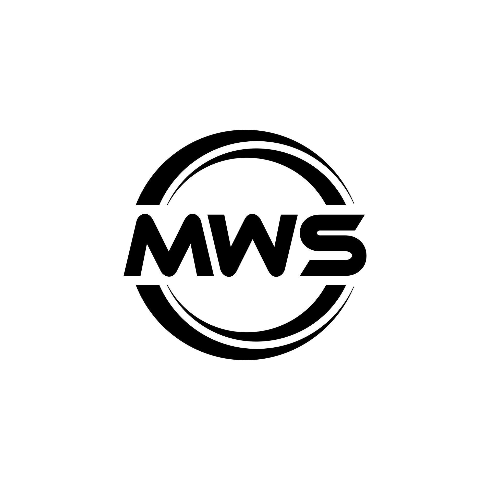 MWS letter logo design in illustration. Vector logo, calligraphy designs for logo, Poster ...
