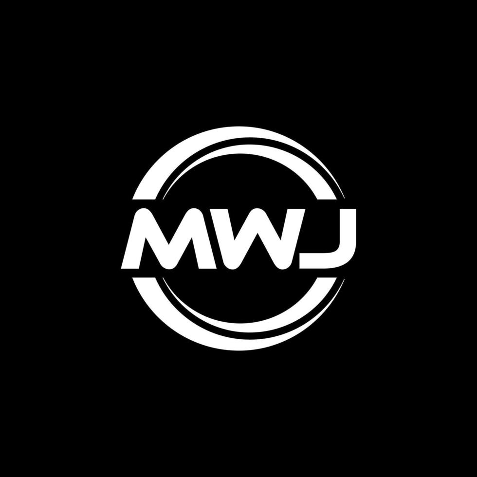mwj letra logo diseño en ilustración. vector logo, caligrafía diseños para logo, póster ...
