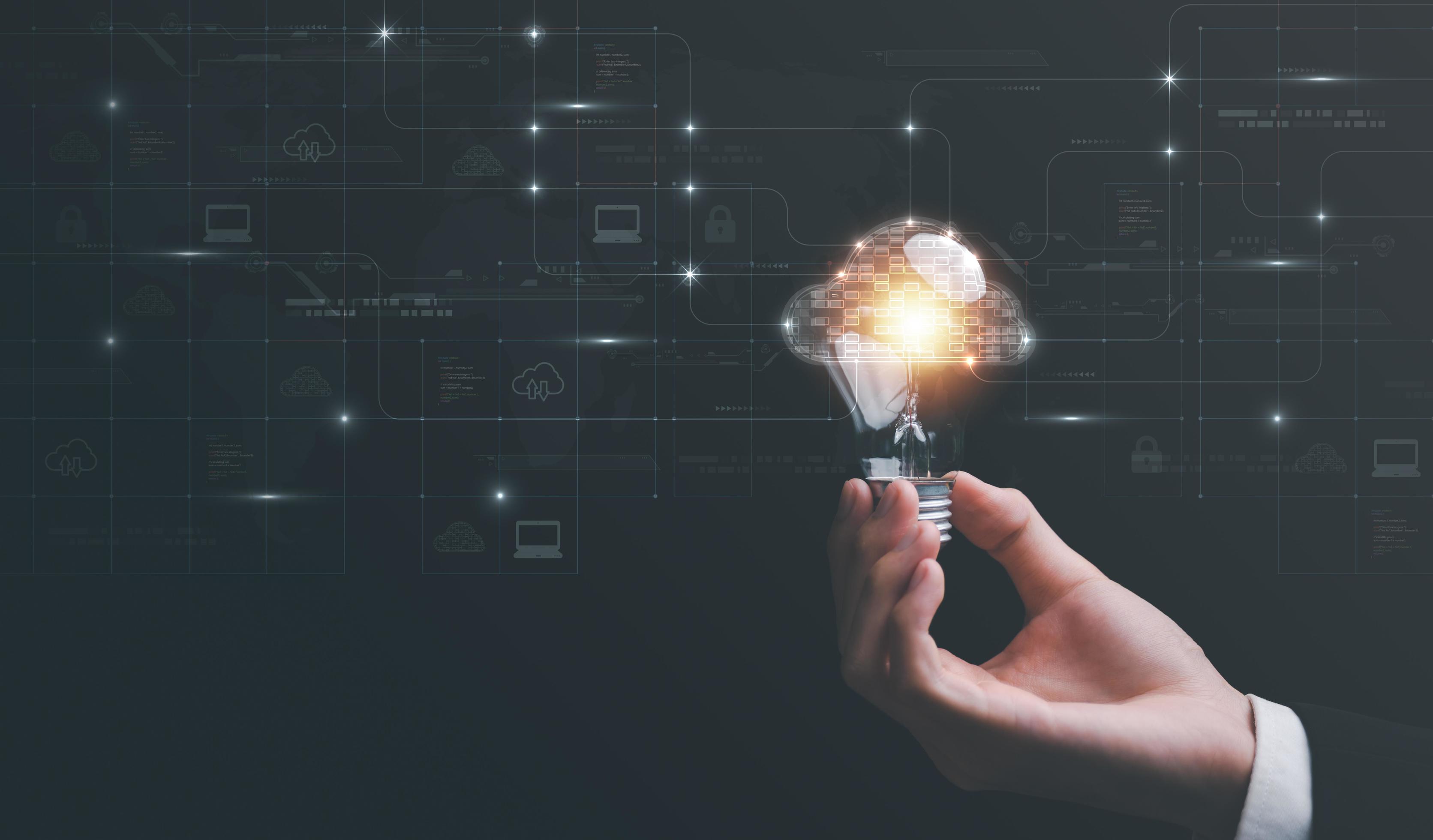 Man Showing Digital Network Data Connection Technology Concept Modern