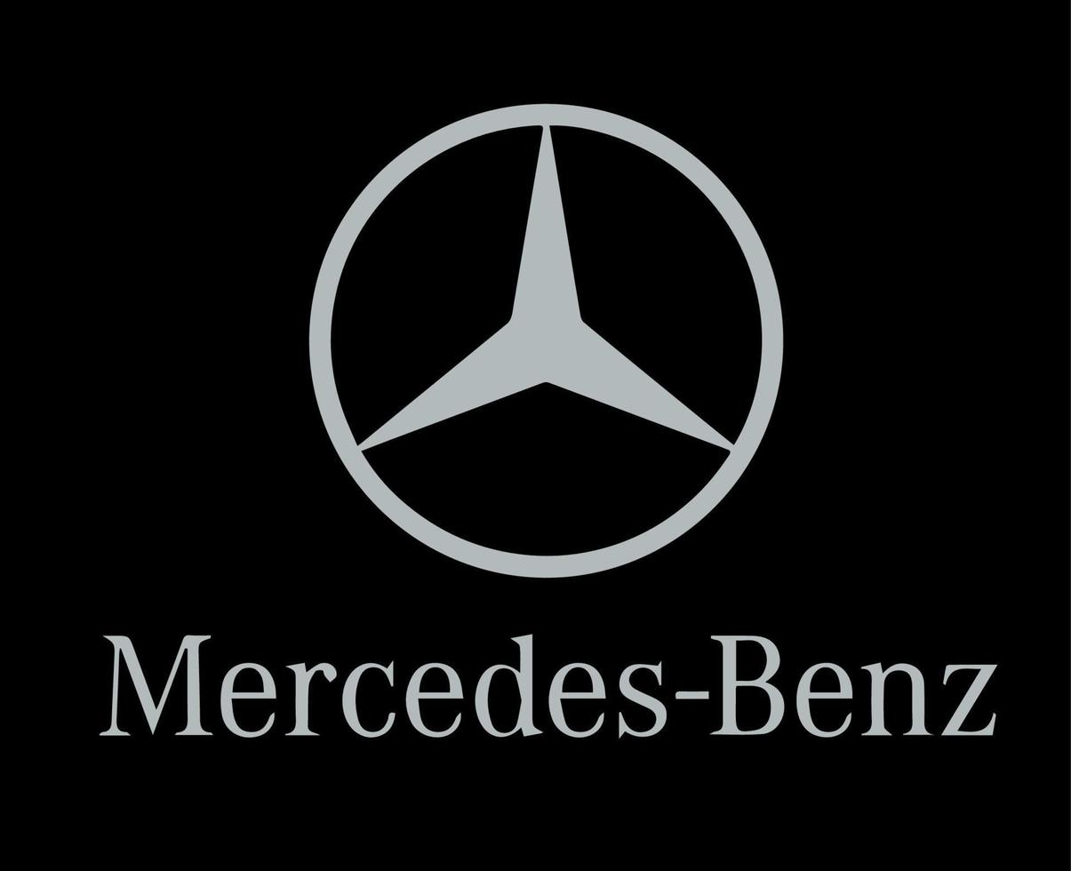 Mercedes Benz Brand Logo Symbol With Name Design German Car Automobile