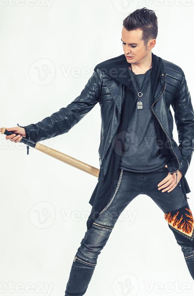 Angry man with baseball bat on white background. 20503270 Stock Photo at Vecteezy