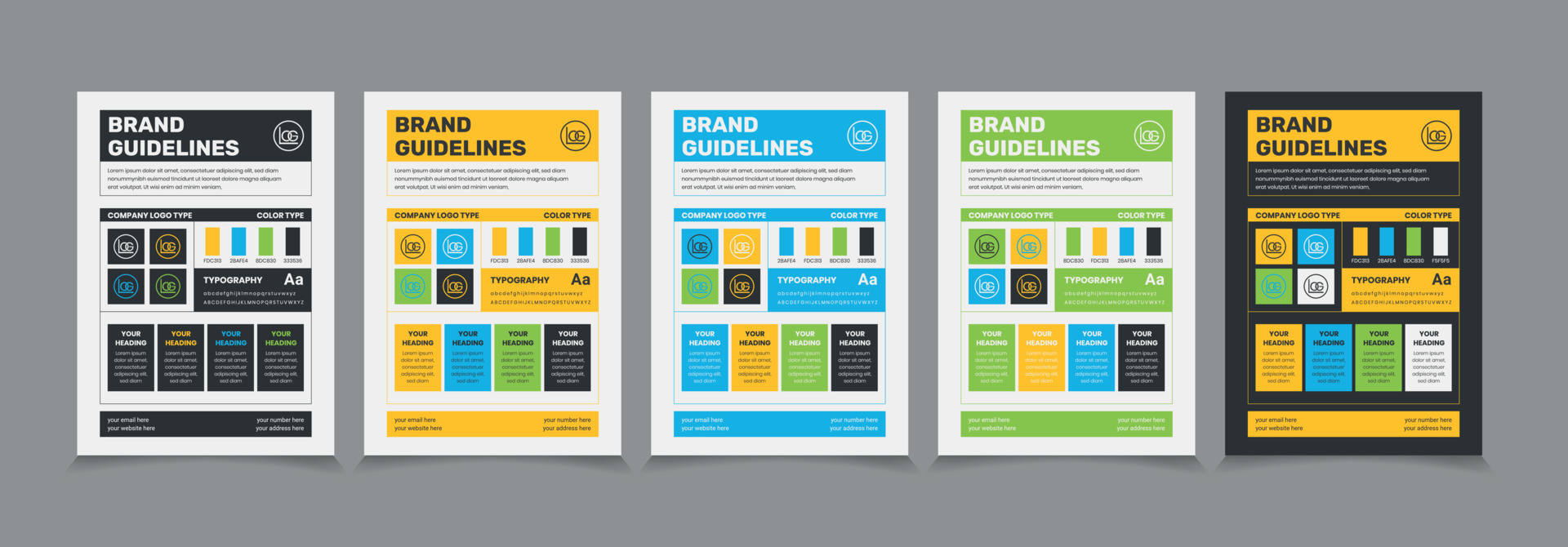 A4 Brand Guidelines Poster Layout Set, Simple style and modern Brand ...