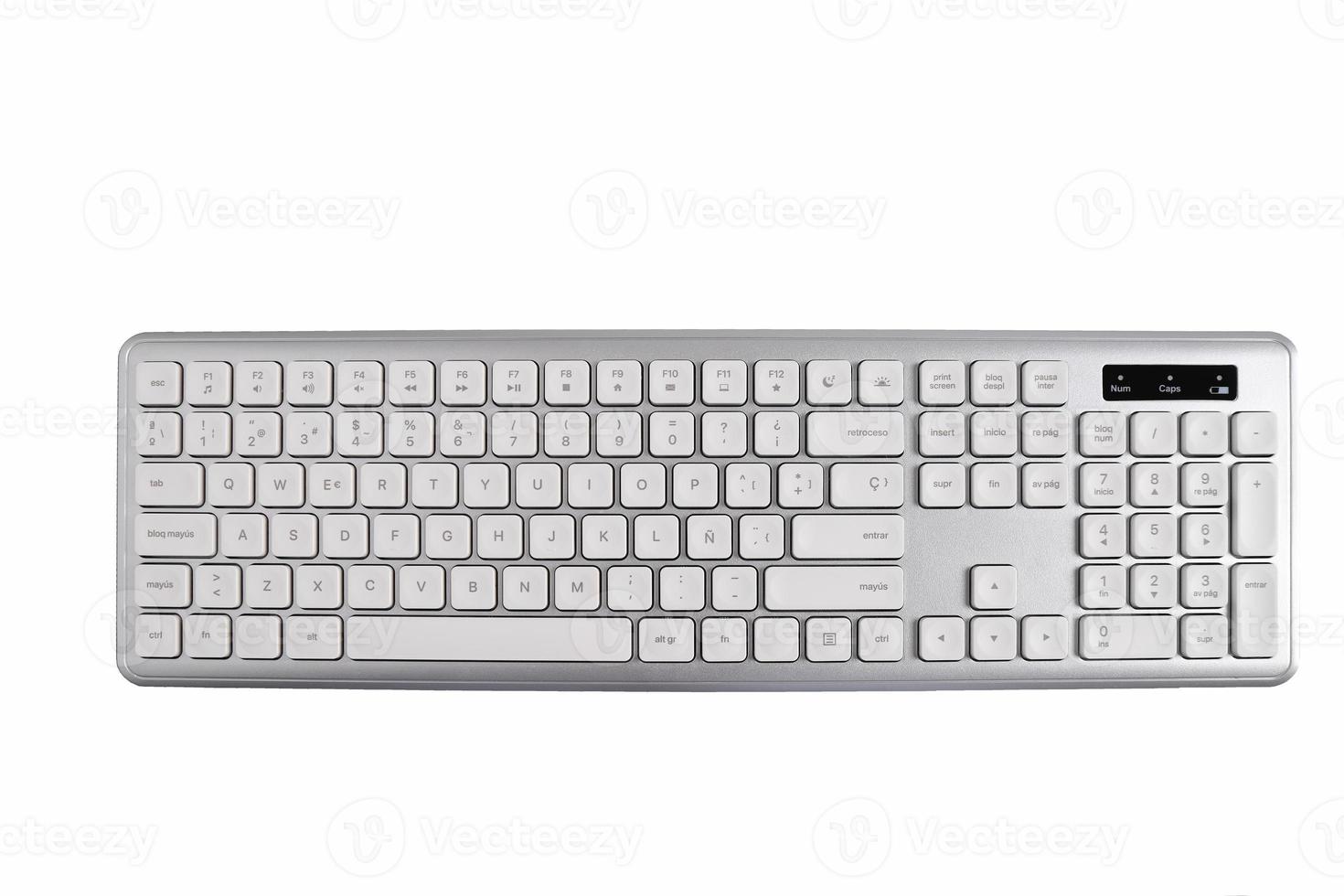 White spanish keyboard, pc equipment 20513462 Stock Photo at Vecteezy