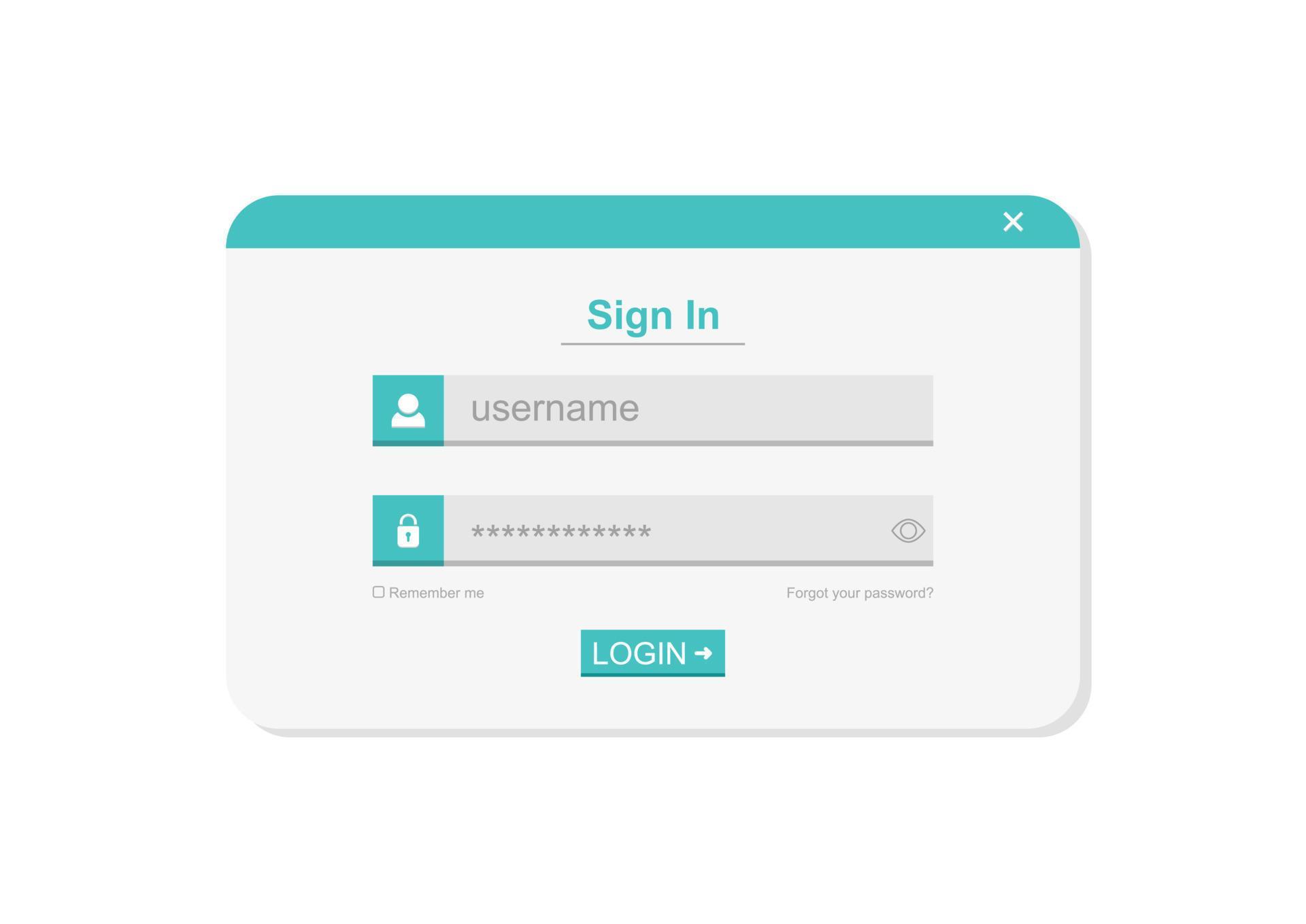 User Login Interface. Username And Password Login Vector 20513751 Vector Art at Vecteezy