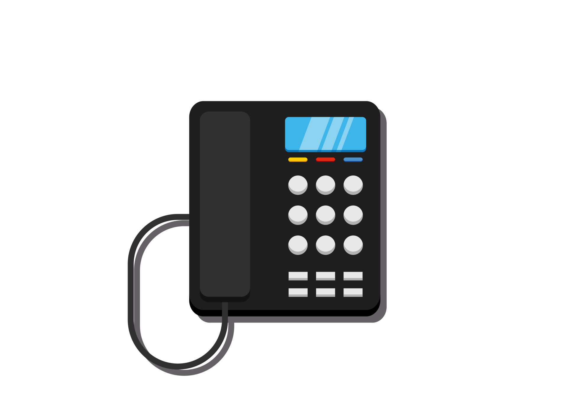 Landline Phone Clipart Vector Flat Design Isolated On White Background ... Landline Phone Clipart Vector Flat Design Isolated On White Background ...